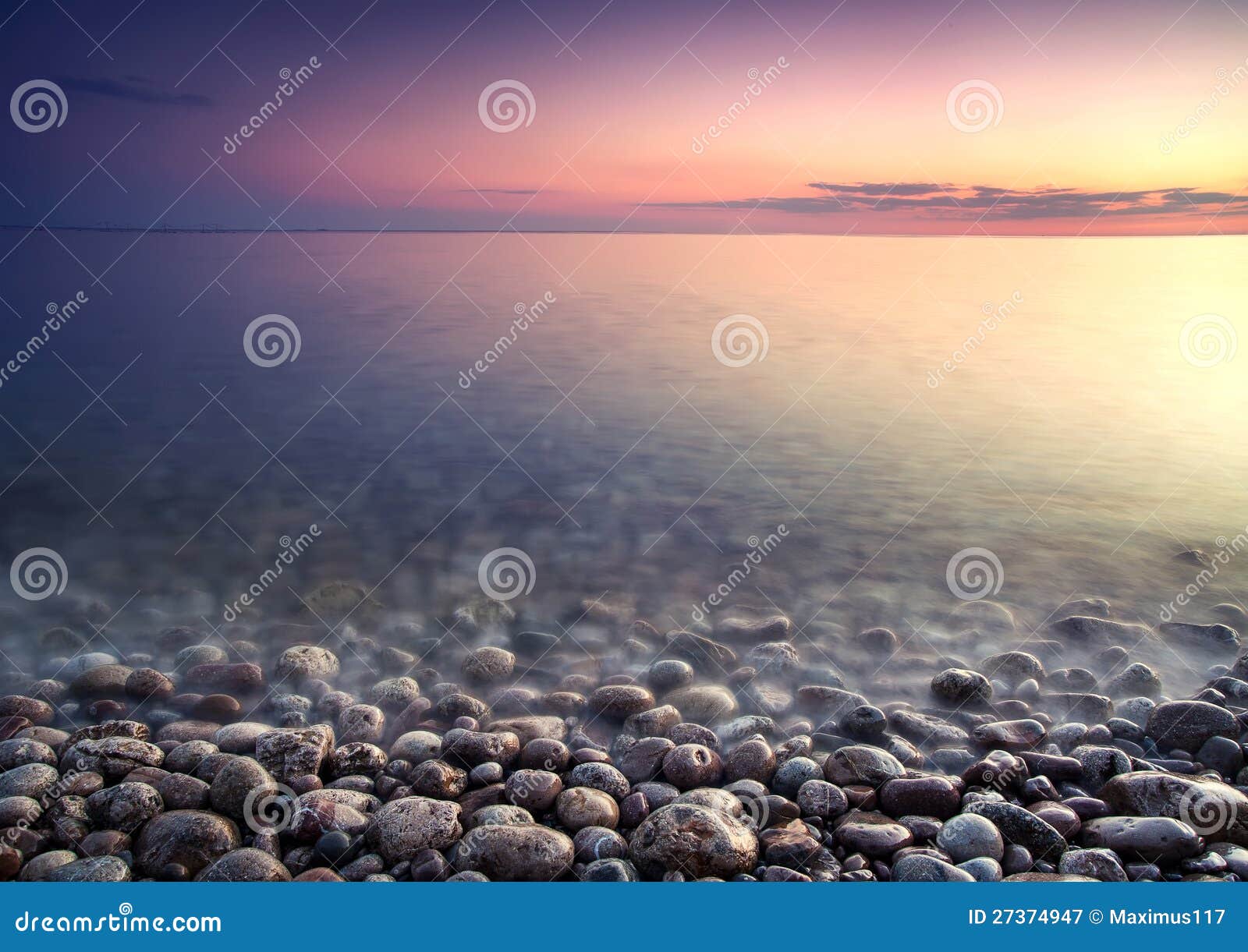 Sea Pebble. Nature Composition of Sunset. Stock Image - Image of peace ...