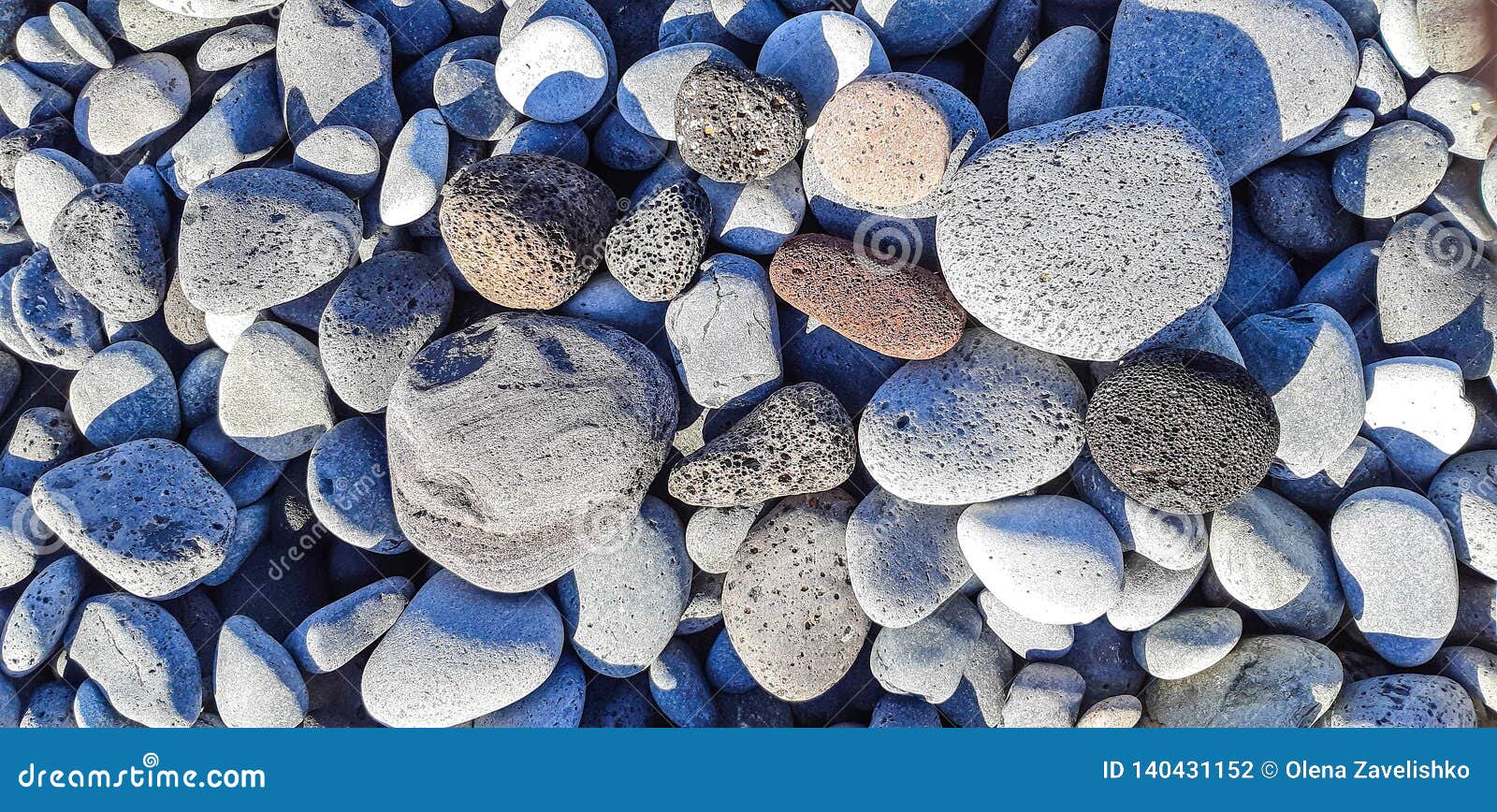 Sea Pebbles Closeup. Background of Beach Pebbles of Different Shape and ...