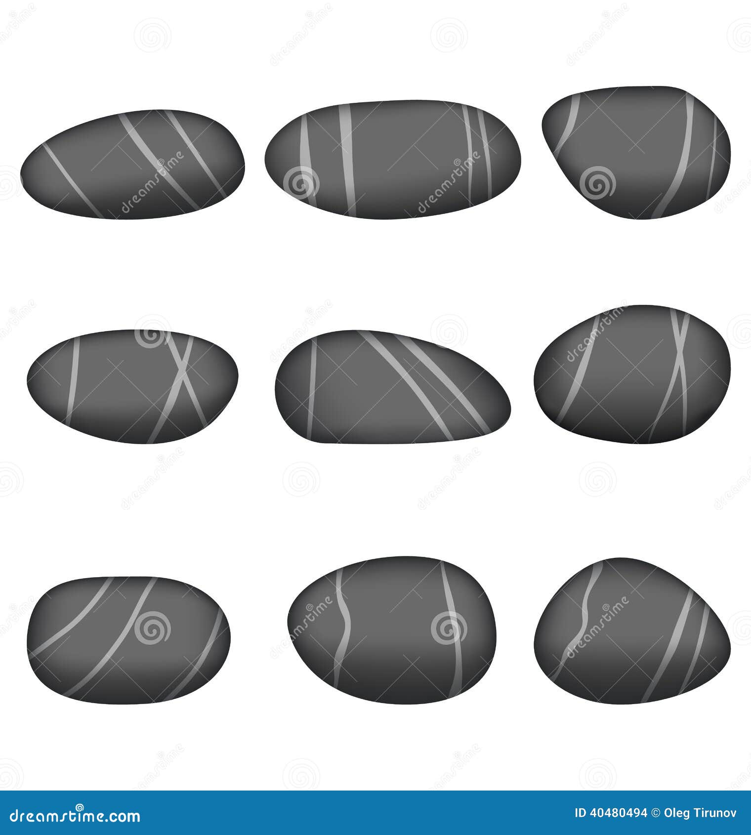 Isolated Pebbles Border. Naturally Polished Rock Stone Background ...