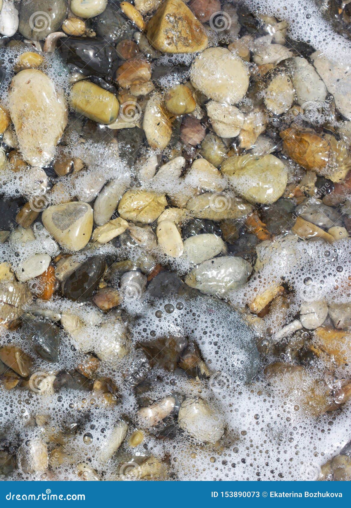 Sea pebbles and water stock image. Image of coast, light - 153890073