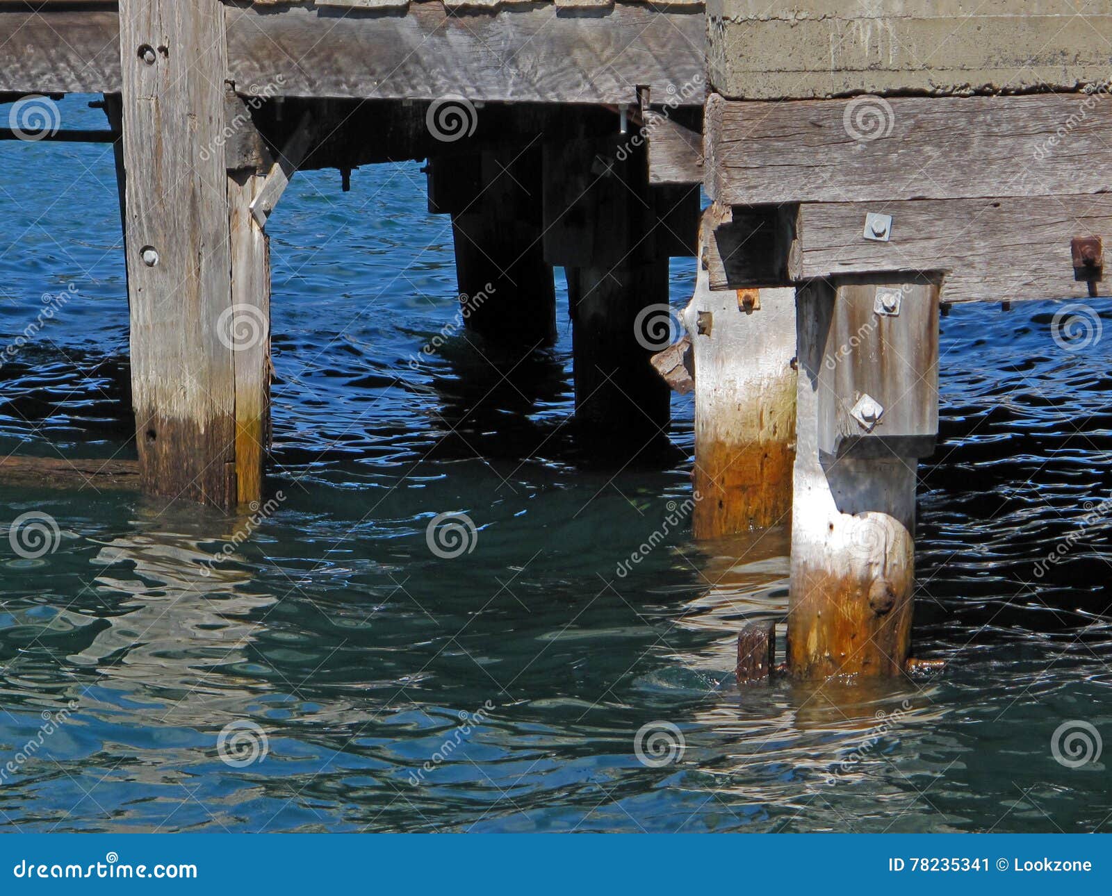 Sea Pier Wood Pylons. stock image. Image of constructed - 78235341