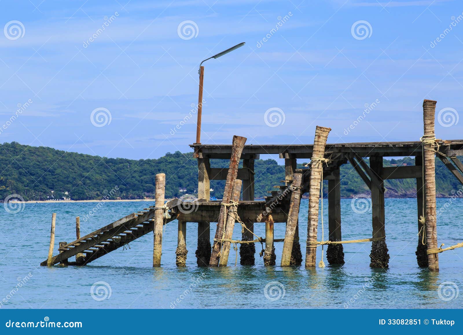 Sea with pier stock image. Image of wood, outdoors, travel - 33082851