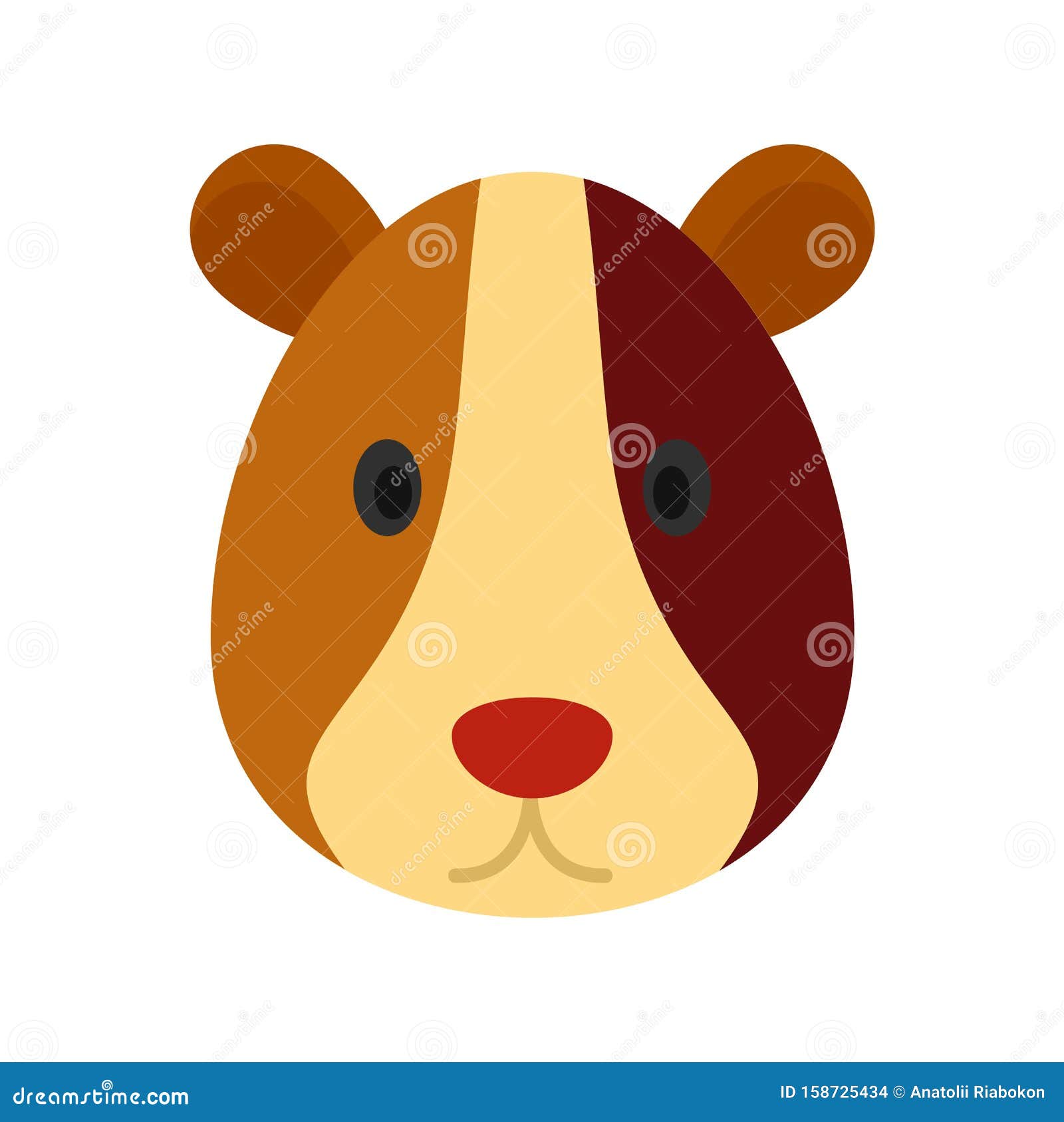 Sea pig icon, flat style stock vector. Illustration of profile - 158725434