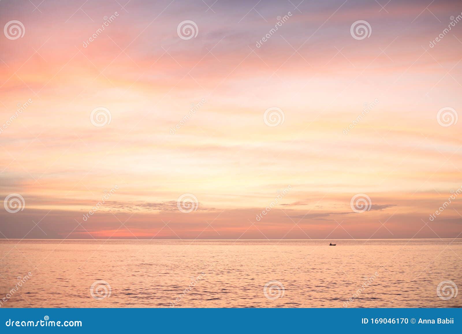 Sea Pink Sunset. Beautiful Color Clouds. Stock Photo - Image of pink ...