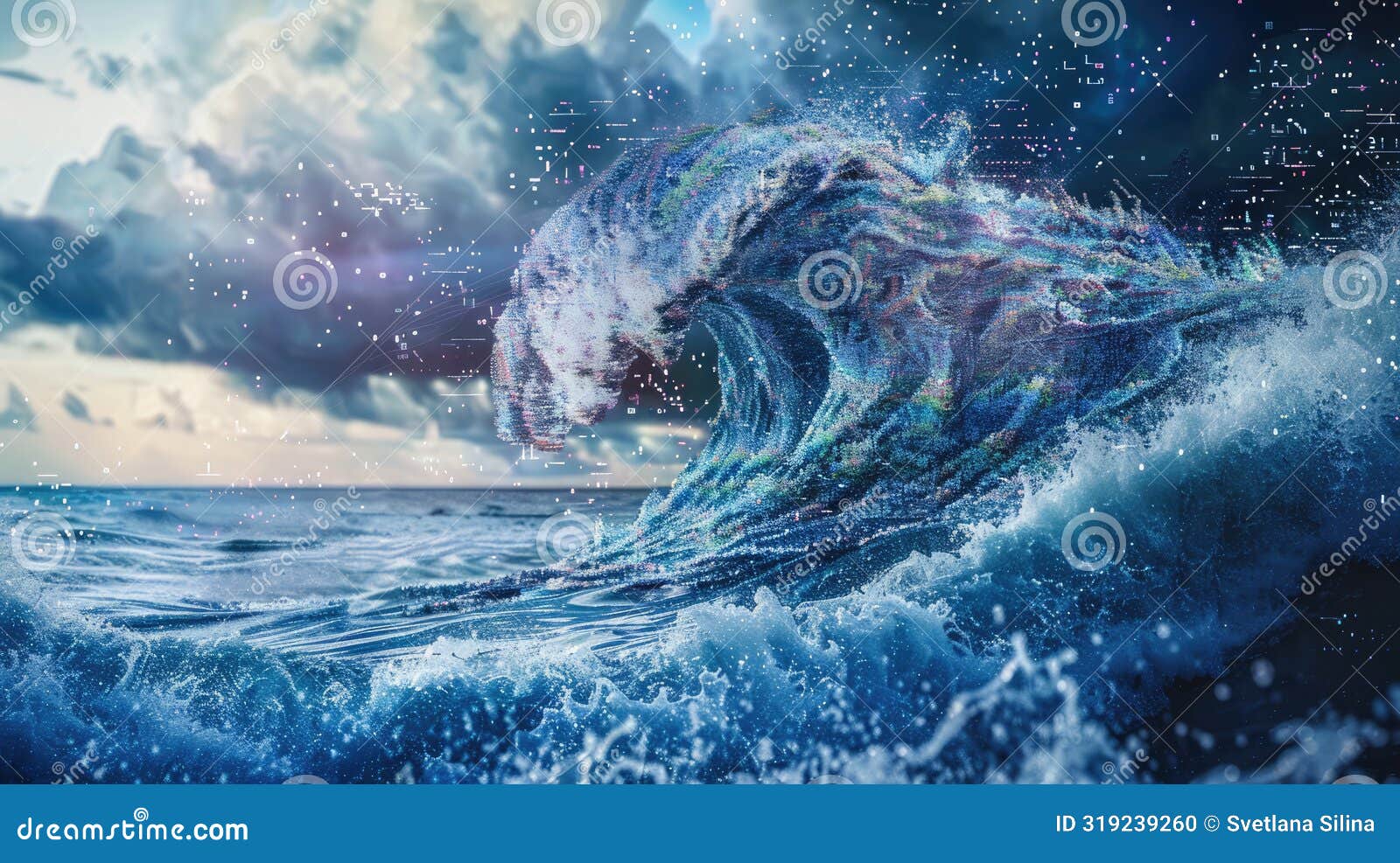 Sea of Pixels Transitions into a Wave, Symbolizing Rapid and ...