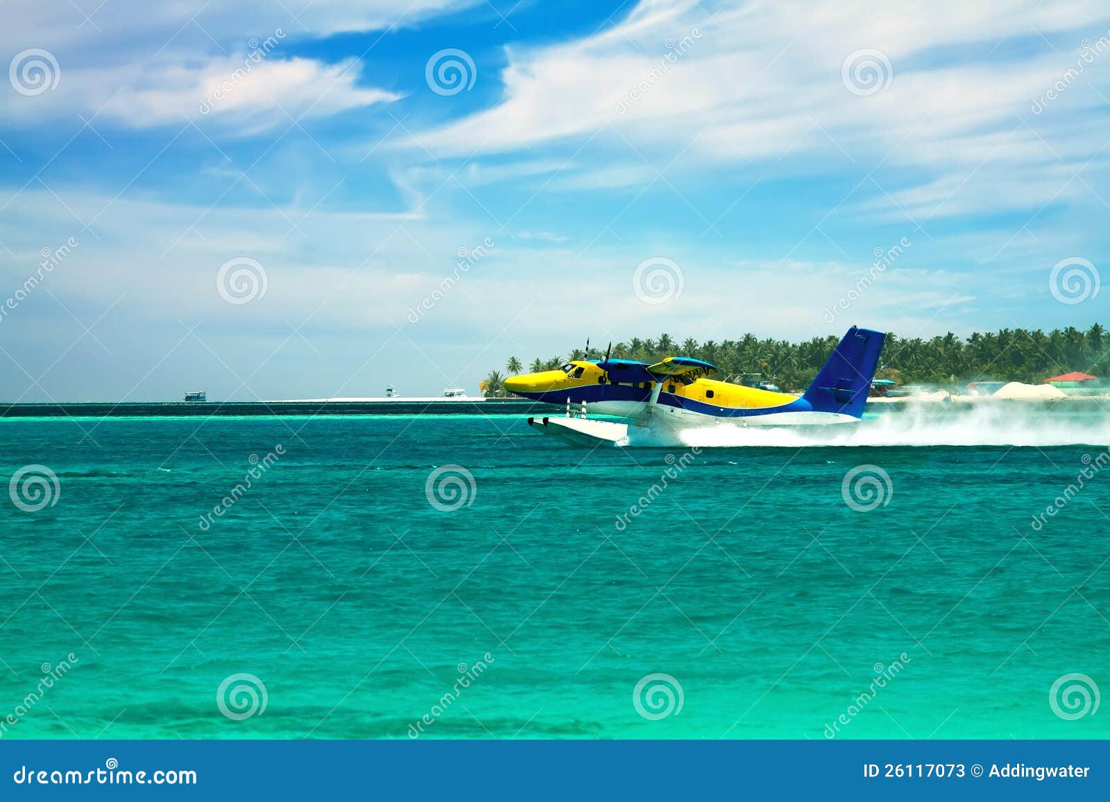 Sea Plane Flying Above Ocean Stock Image - Image of float, harmony ...