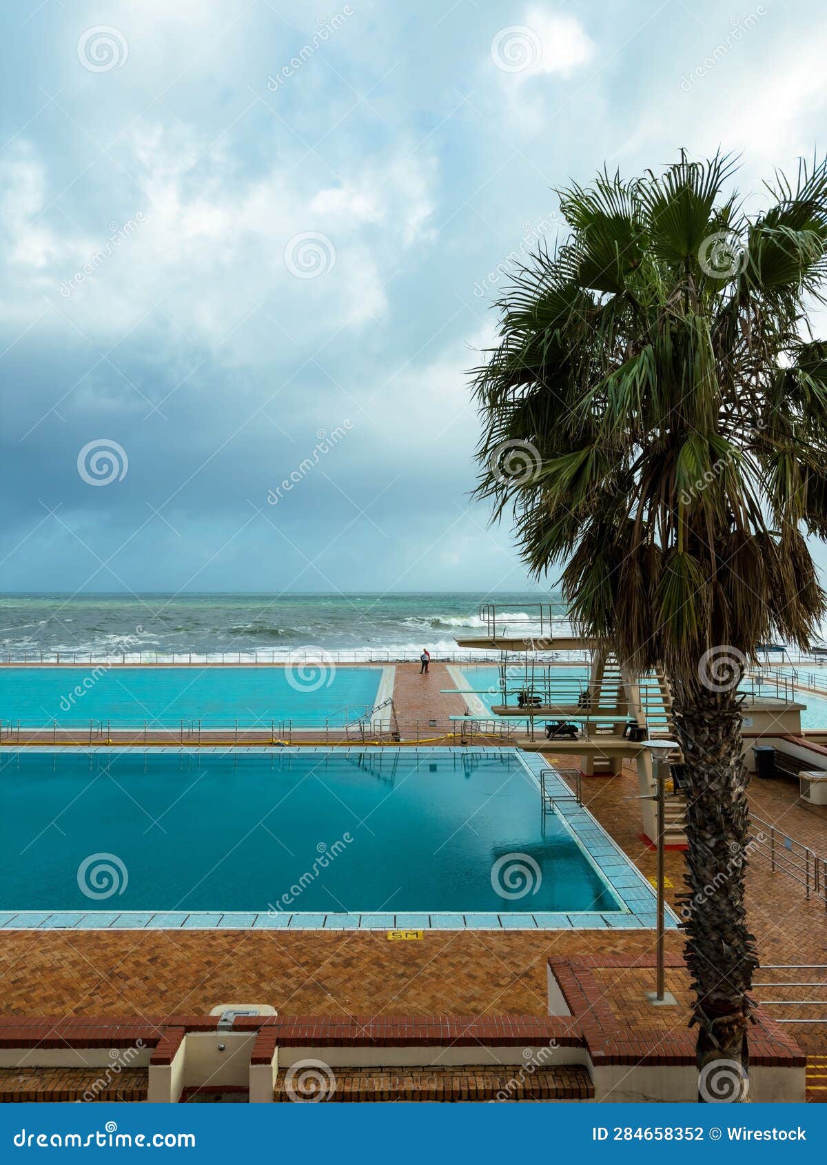 View of the Sea Point Pools in Cape Town on a Stormy Day Stock Photo - Image of destination ...