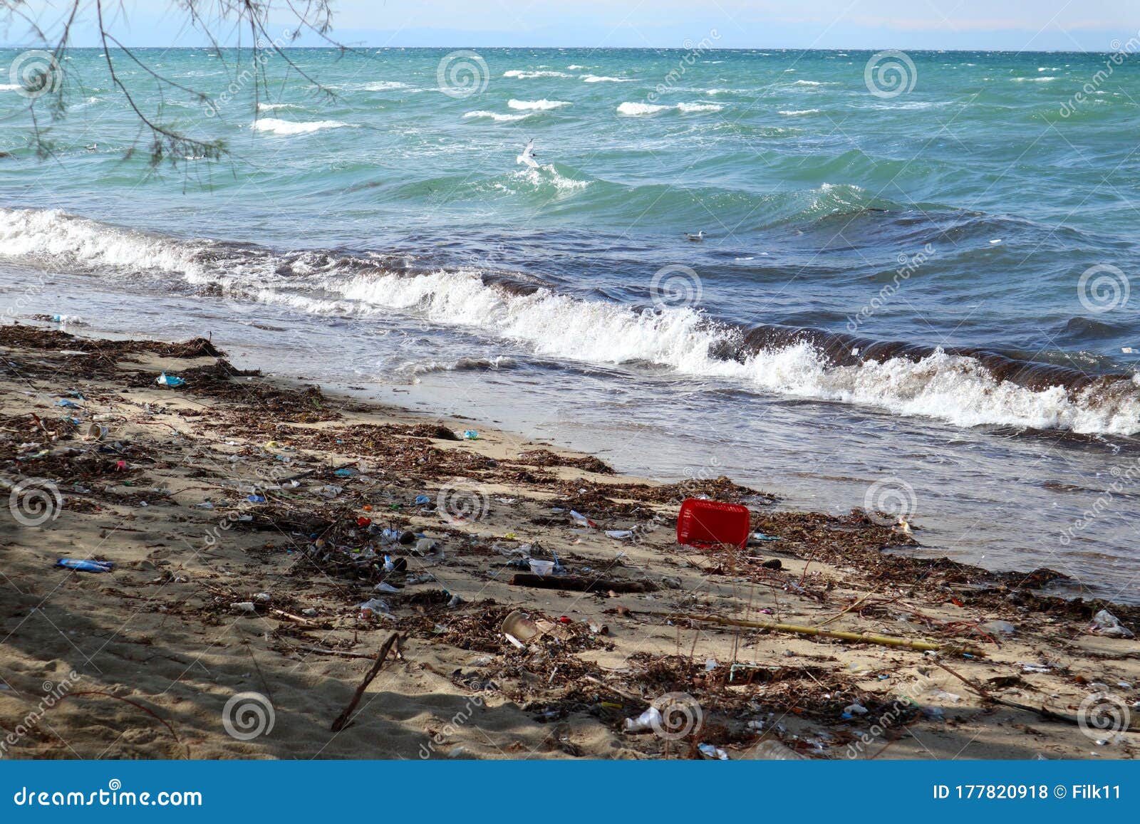 Sea Pollution, Plastic Waste on Beach Stock Photo - Image of garbage ...