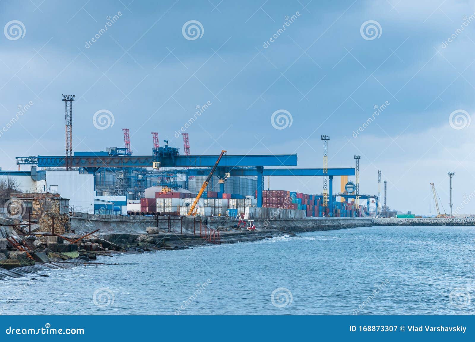 Sea Port. the Containers are Ready for Loading Onto the Ship Stock ...
