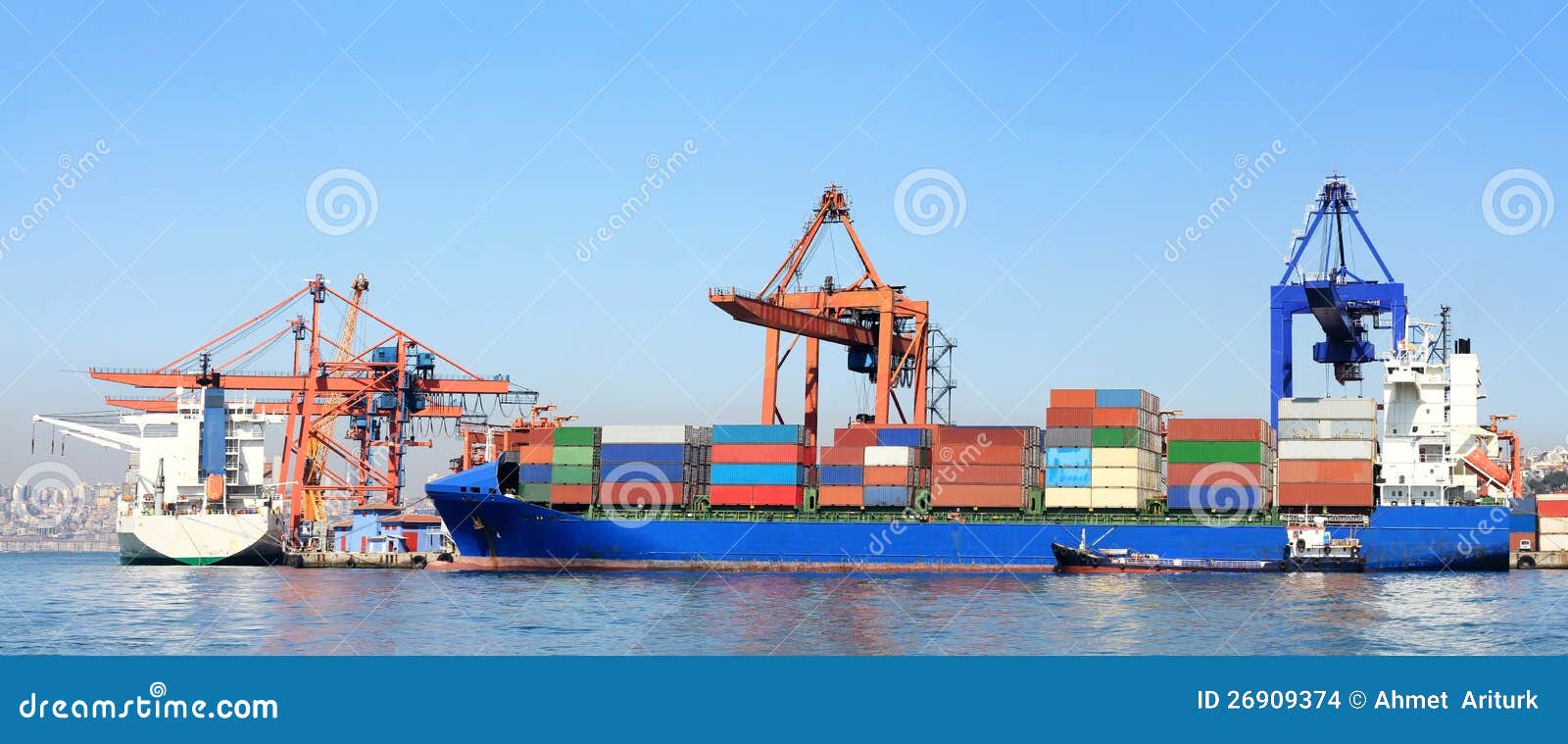 Sea port panorama stock photo. Image of ocean, business - 26909374