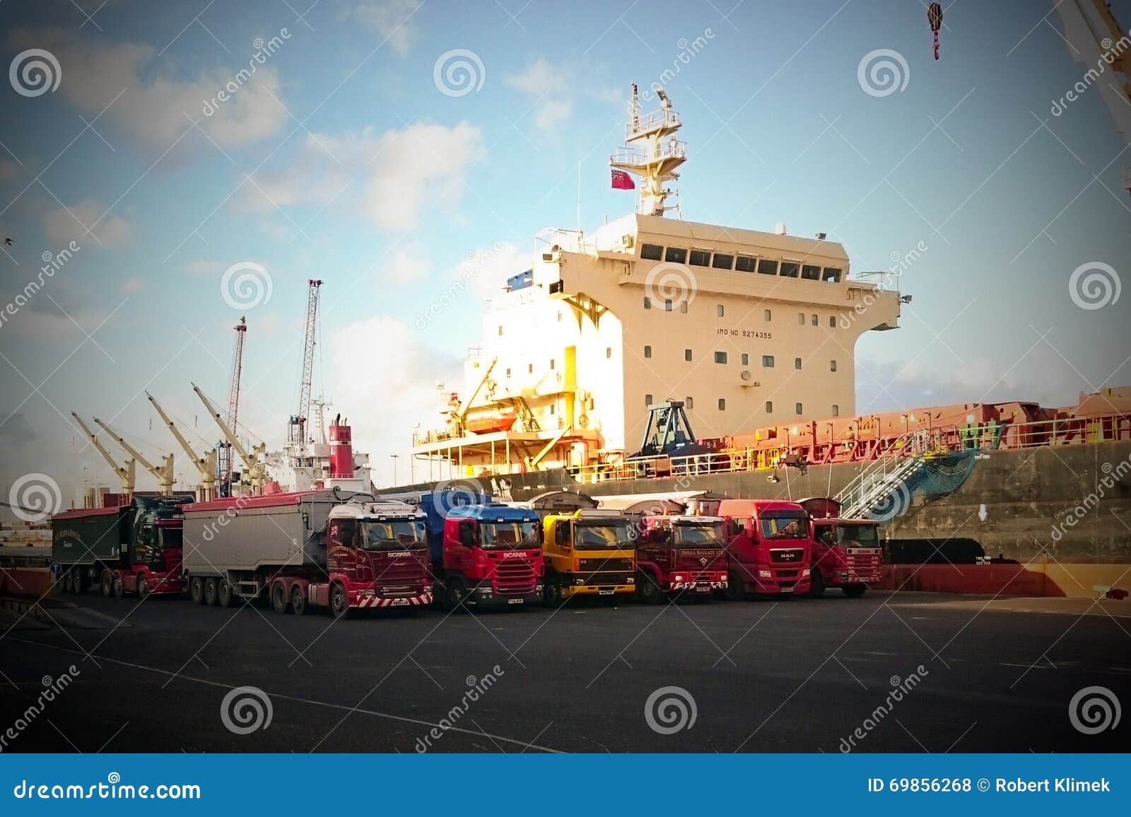 Sea Port stock photo. Image of trucks, port, loading - 69856268