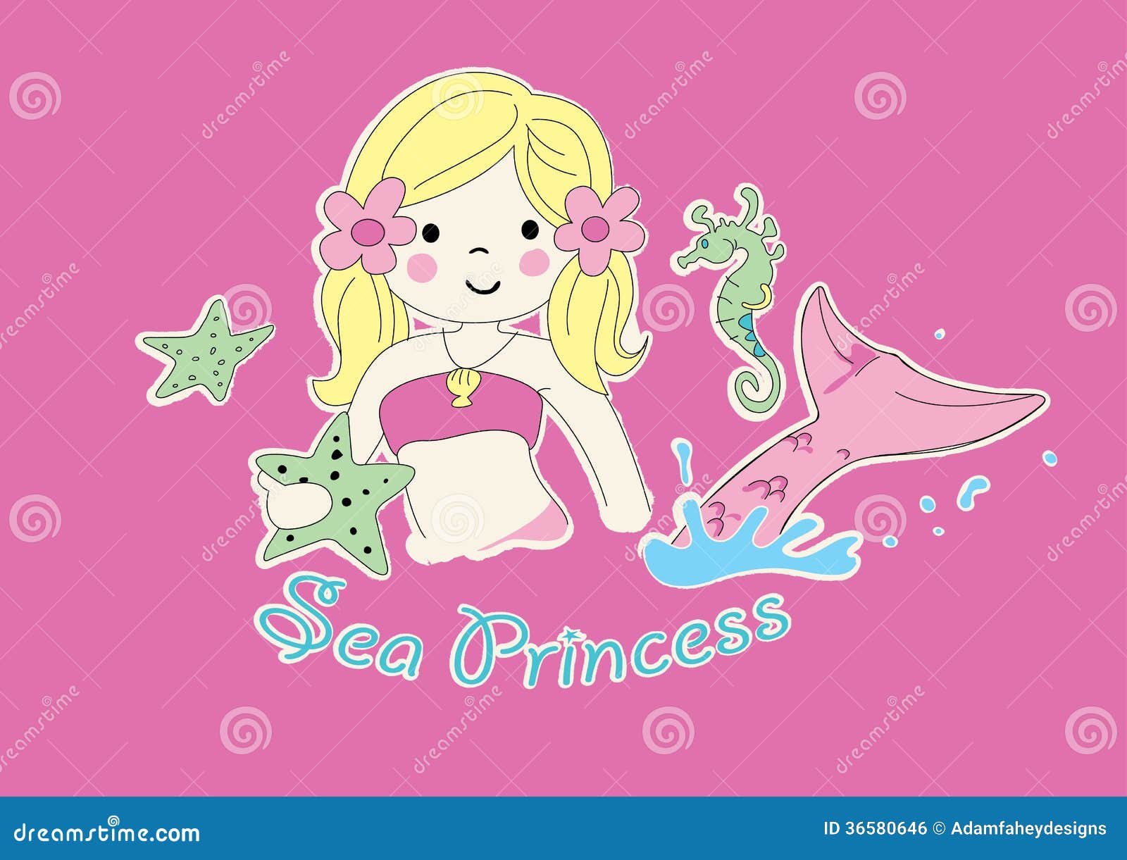 Sea Princess. stock vector. Illustration of creature - 36580646
