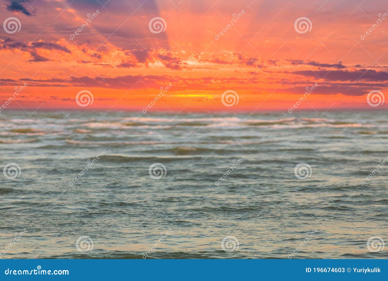 Sea at the Red Dramatic Sunset Stock Image - Image of scenic, glow ...