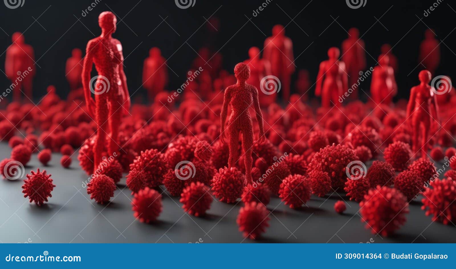 A Sea of Red Figures, a Symbol of Unity and Strength Stock Illustration ...