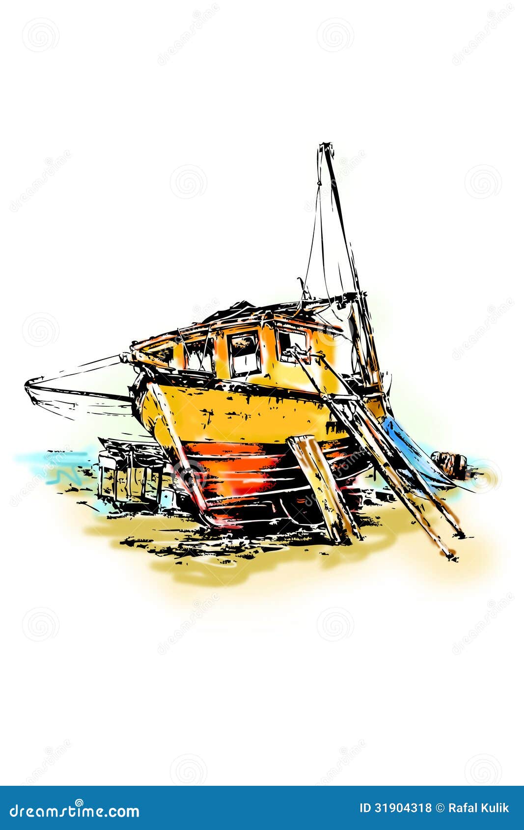 Sea retro ship stock illustration. Illustration of corrugate - 31904318