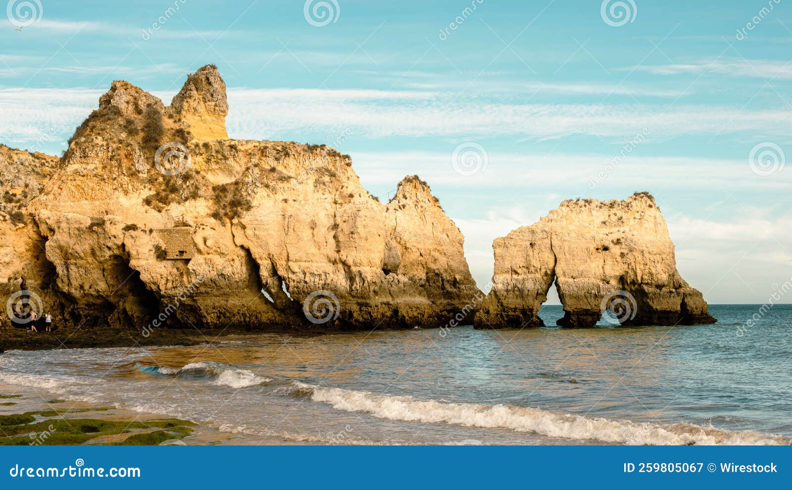 Sea Rock Cliffs with a Cloudy Sky Stock Image - Image of water, beach ...