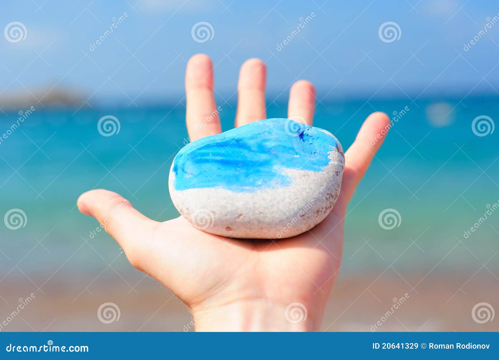 Sea rock in a hand stock image. Image of outdoor, idea - 20641329