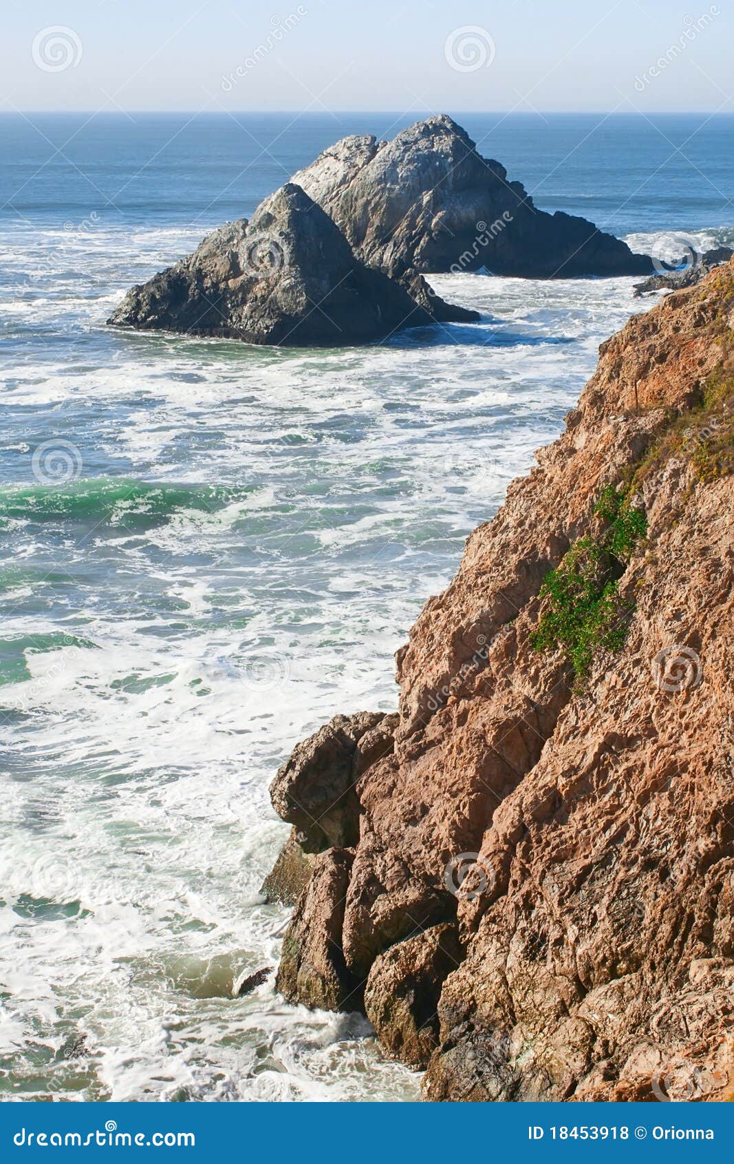 Sea Rock on the Ocean Coast, San Francisco Stock Photo - Image of cliff ...
