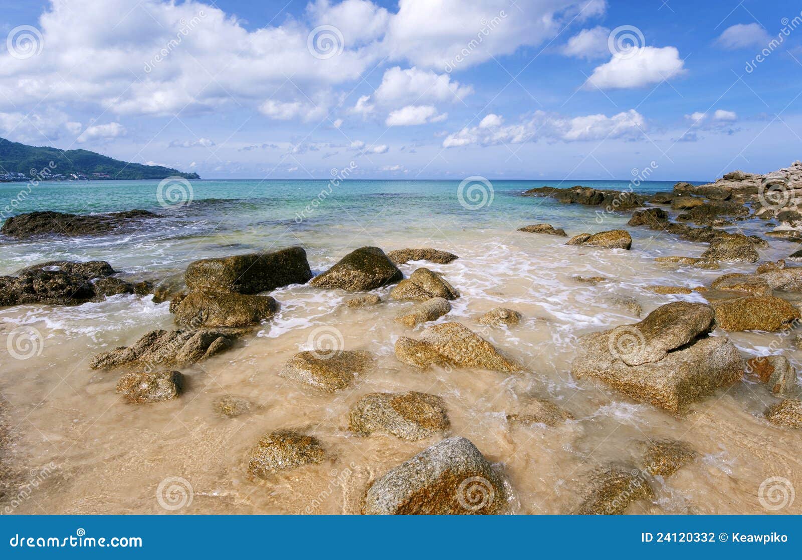 Sea and rock view stock photo. Image of blue, clouds - 24120332