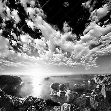 Sea Rocks on the Ocean Shore Stock Image - Image of black, ocean: 16640969