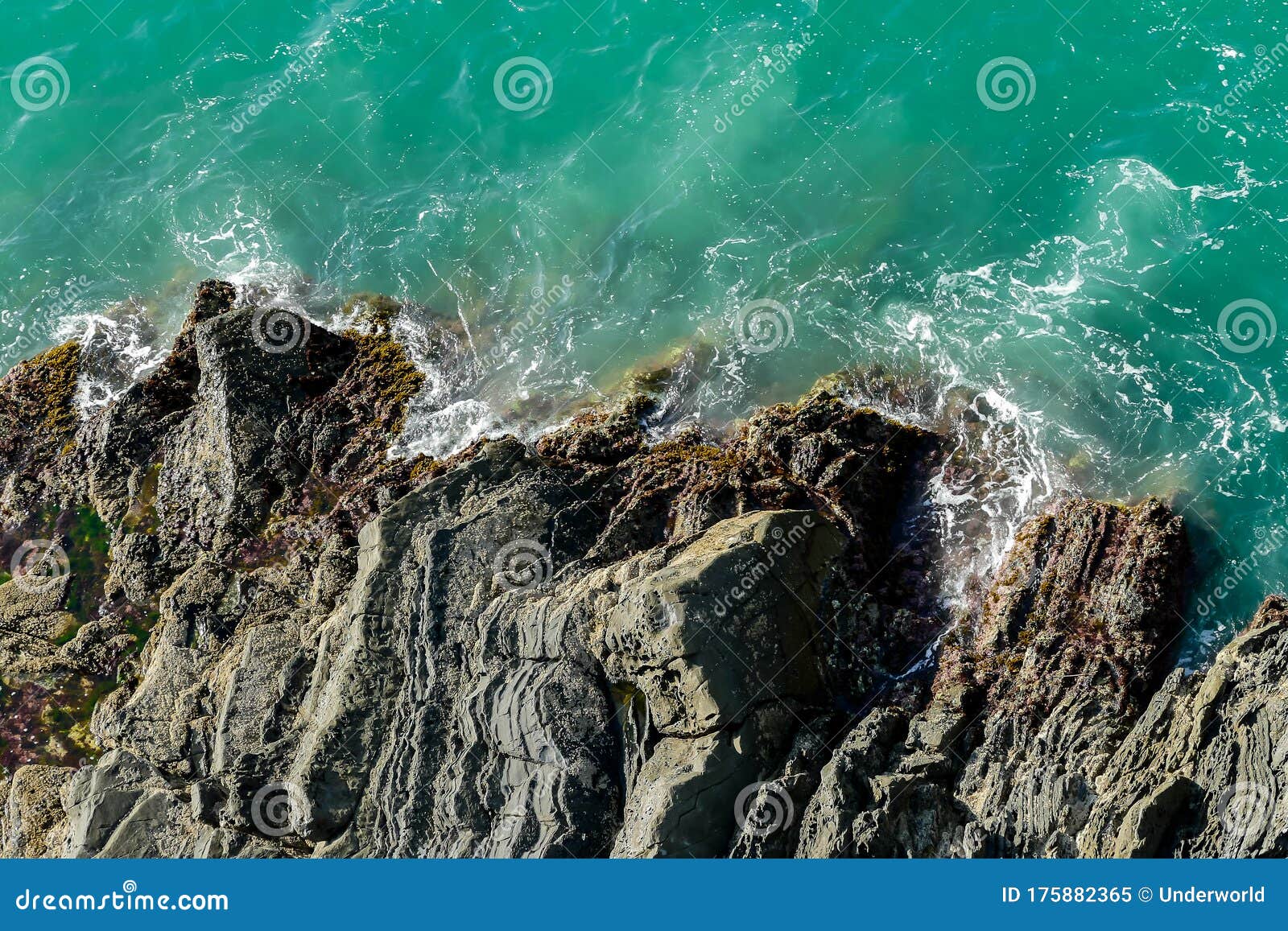 Sea and rocks stock image. Image of foam, summer, nature - 175882365