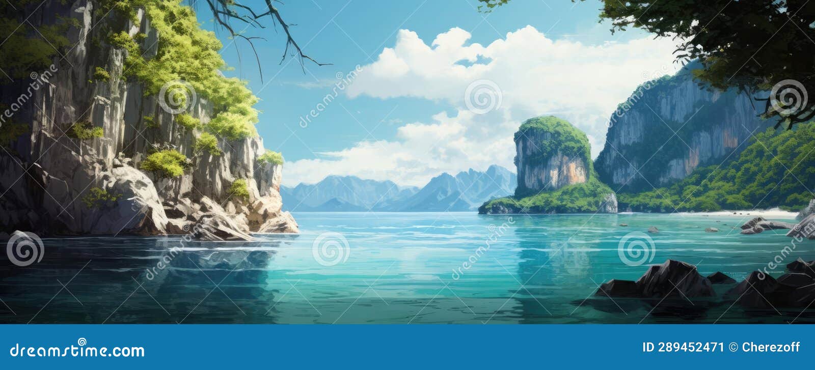The sea, rocks and plants stock illustration. Illustration of seabed ...