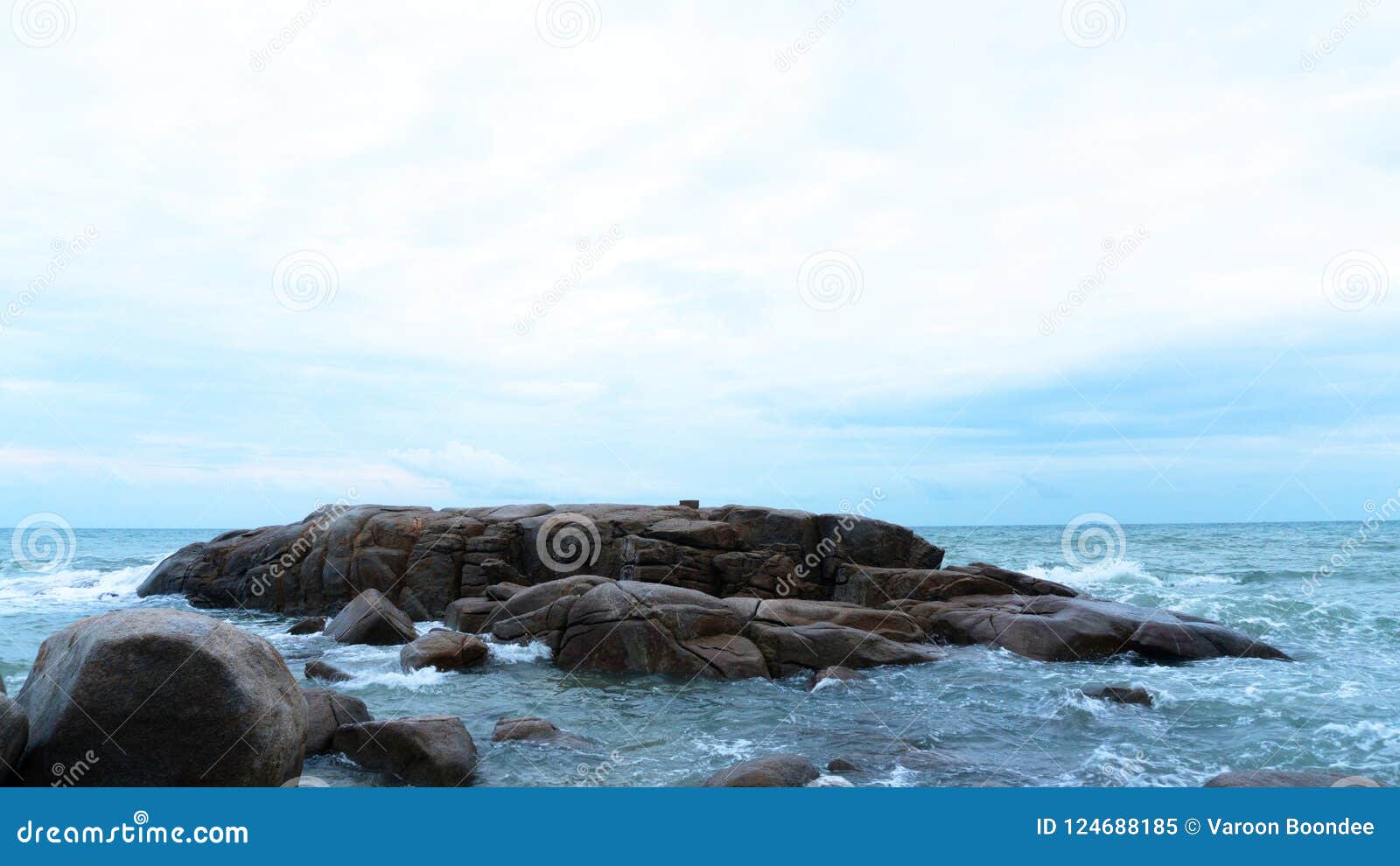 Sea and rocks stock image. Image of landscape, evening - 124688185