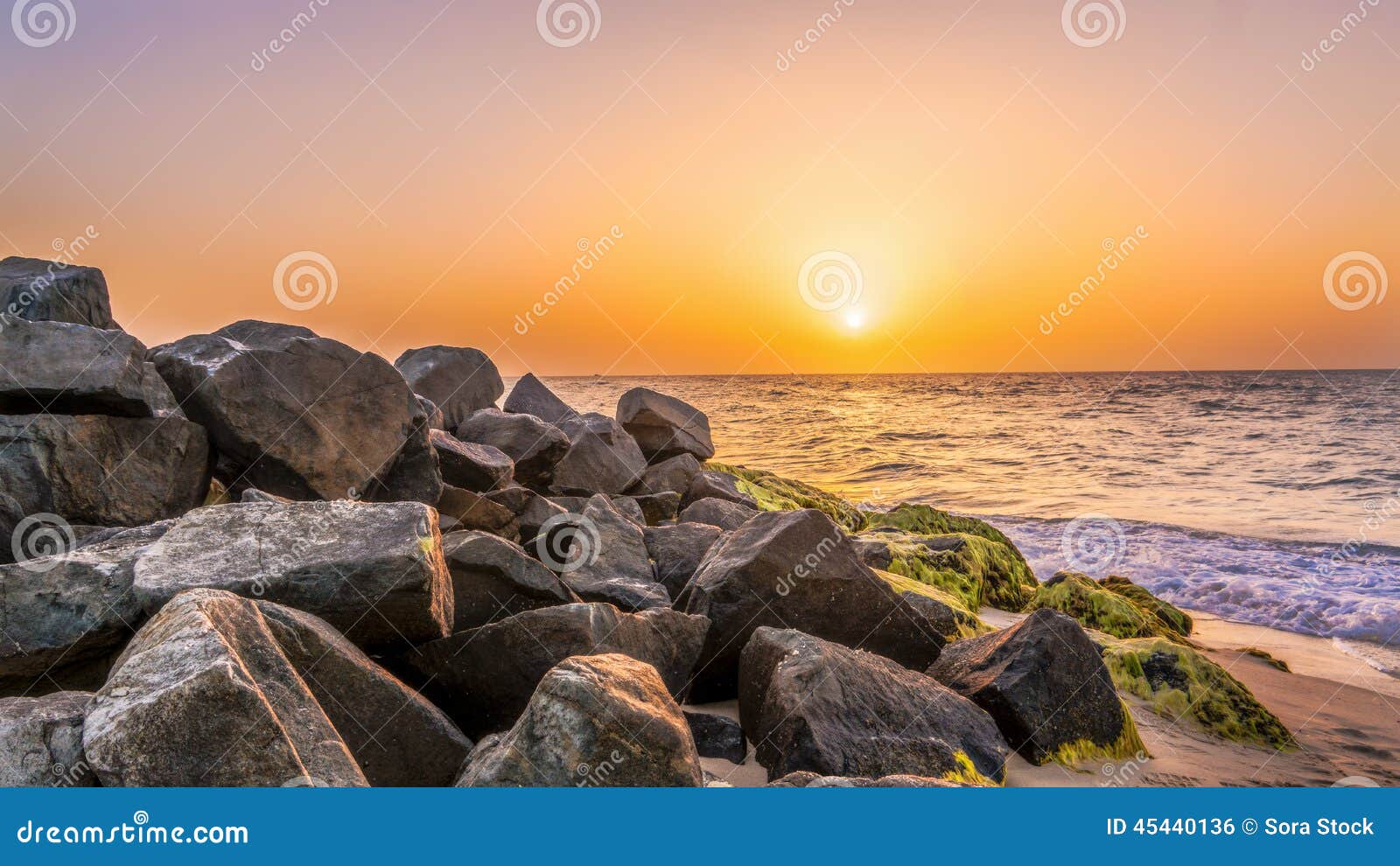 Sea Rocks on Sunset stock photo. Image of skyline, mediterranean - 45440136