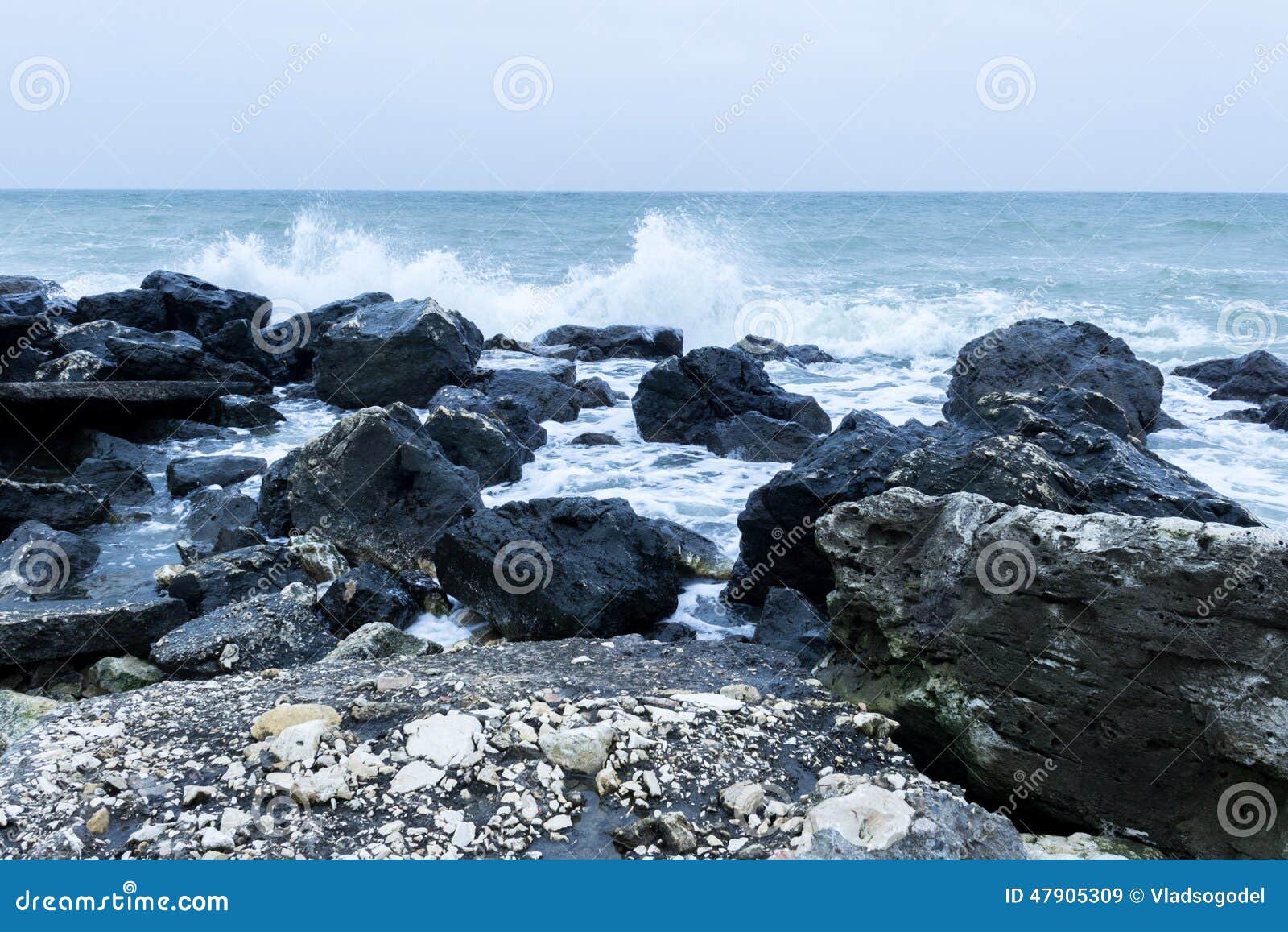 Sea and rocks stock image. Image of weather, storm, splashing - 47905309