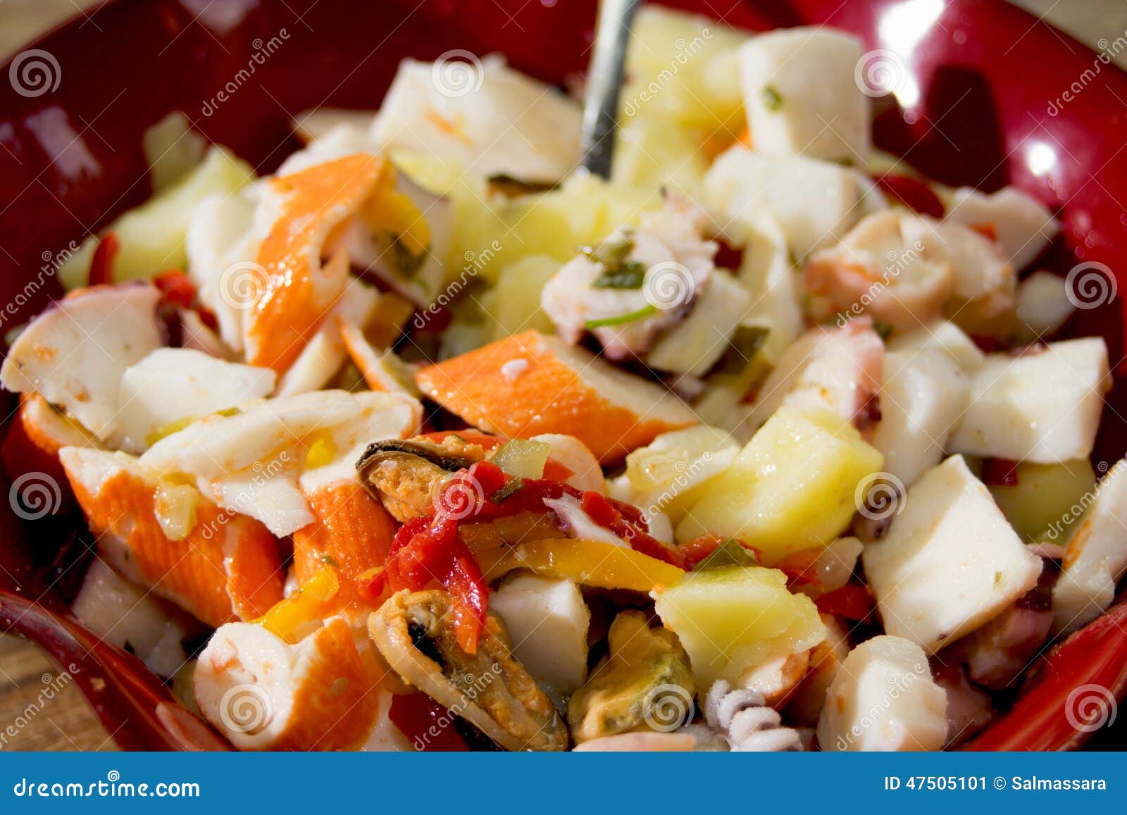 Sea salad stock image. Image of elegance, crab, green - 47505101