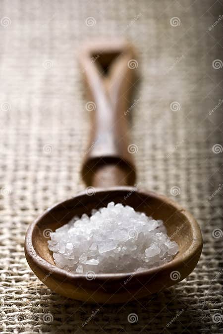 Sea salt stock image. Image of closeup, spoon, vertical - 3931243