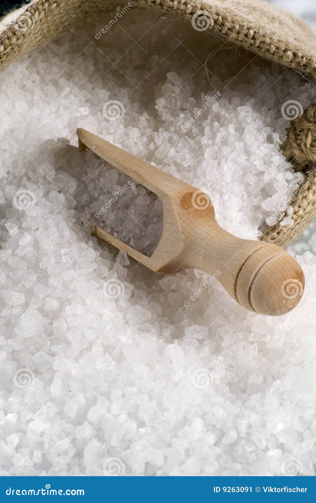 Sea salt in a burlap sack stock image. Image of macro - 9263091