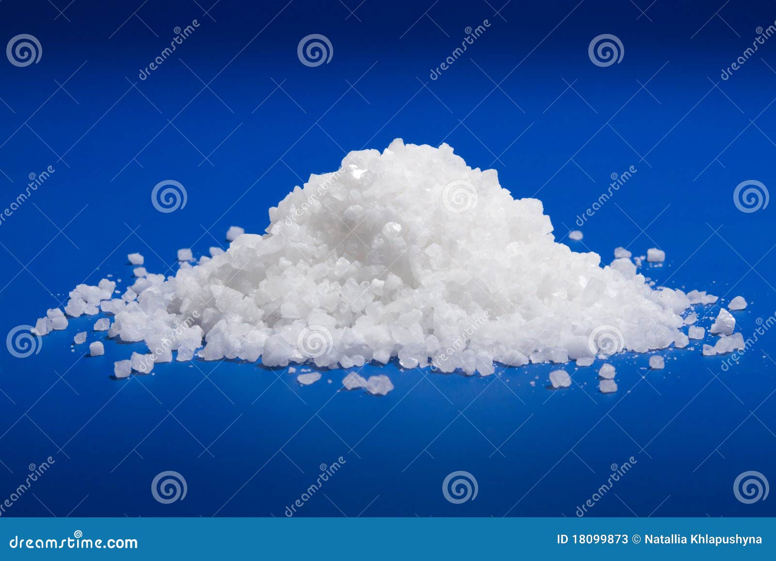 Sea salt cristal on blue stock image. Image of natural - 18099873