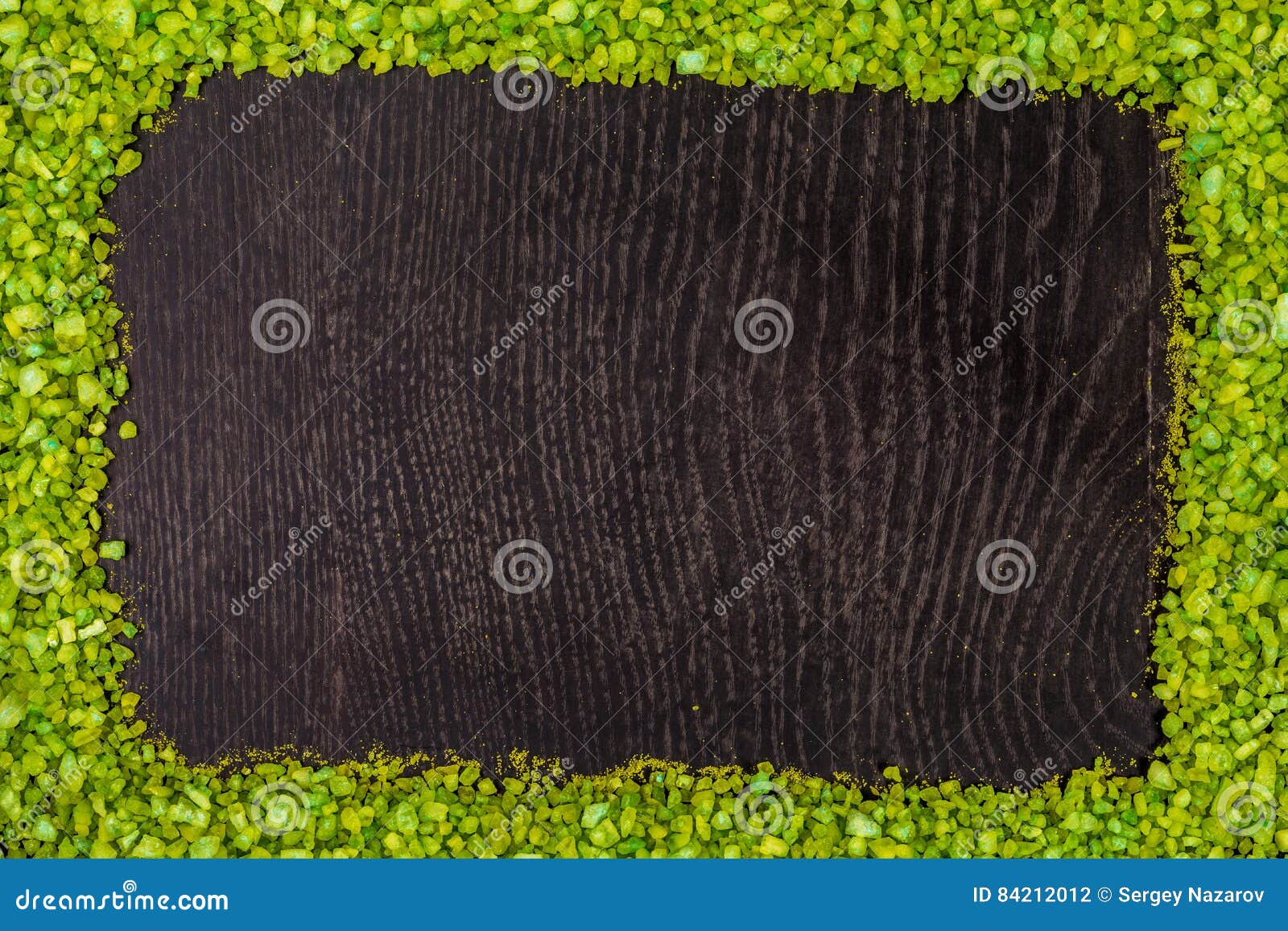 Sea Salt Grains Frame on the Black Background. Stock Photo - Image of ...