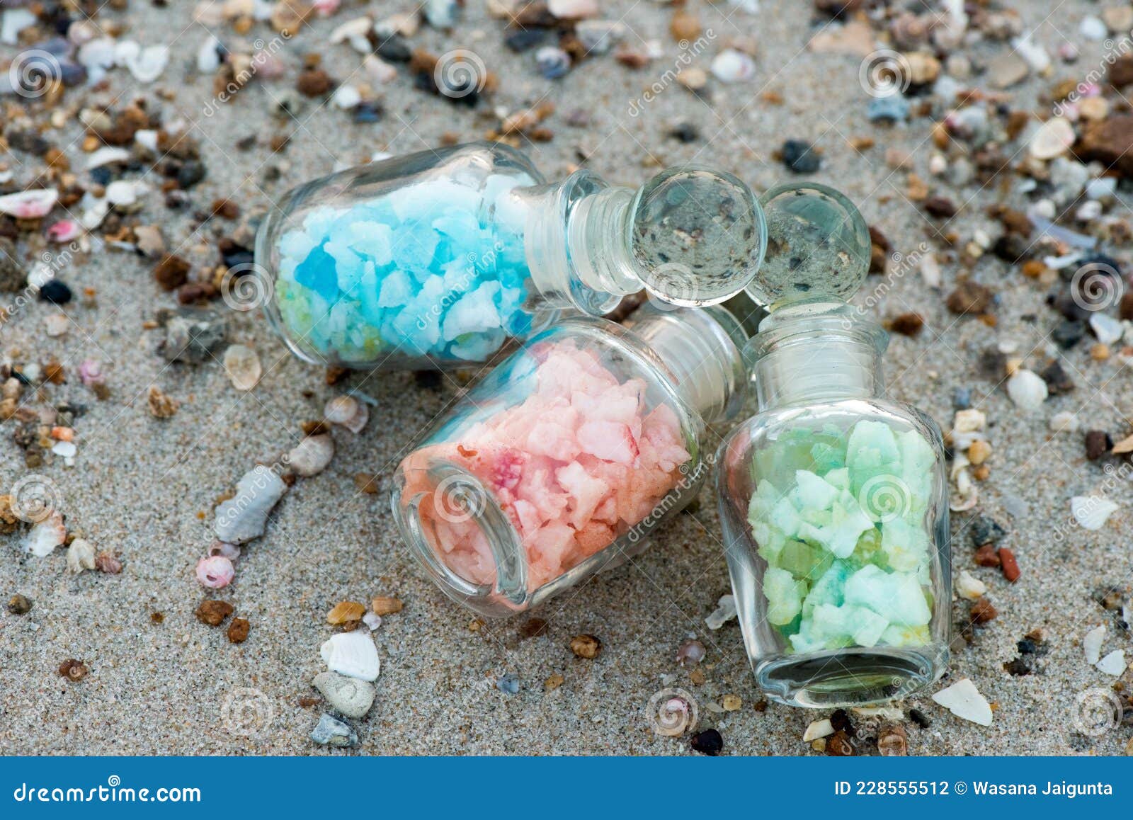 Sea Salt in a Jar is Placed on the Sand Stock Photo - Image of healthy ...