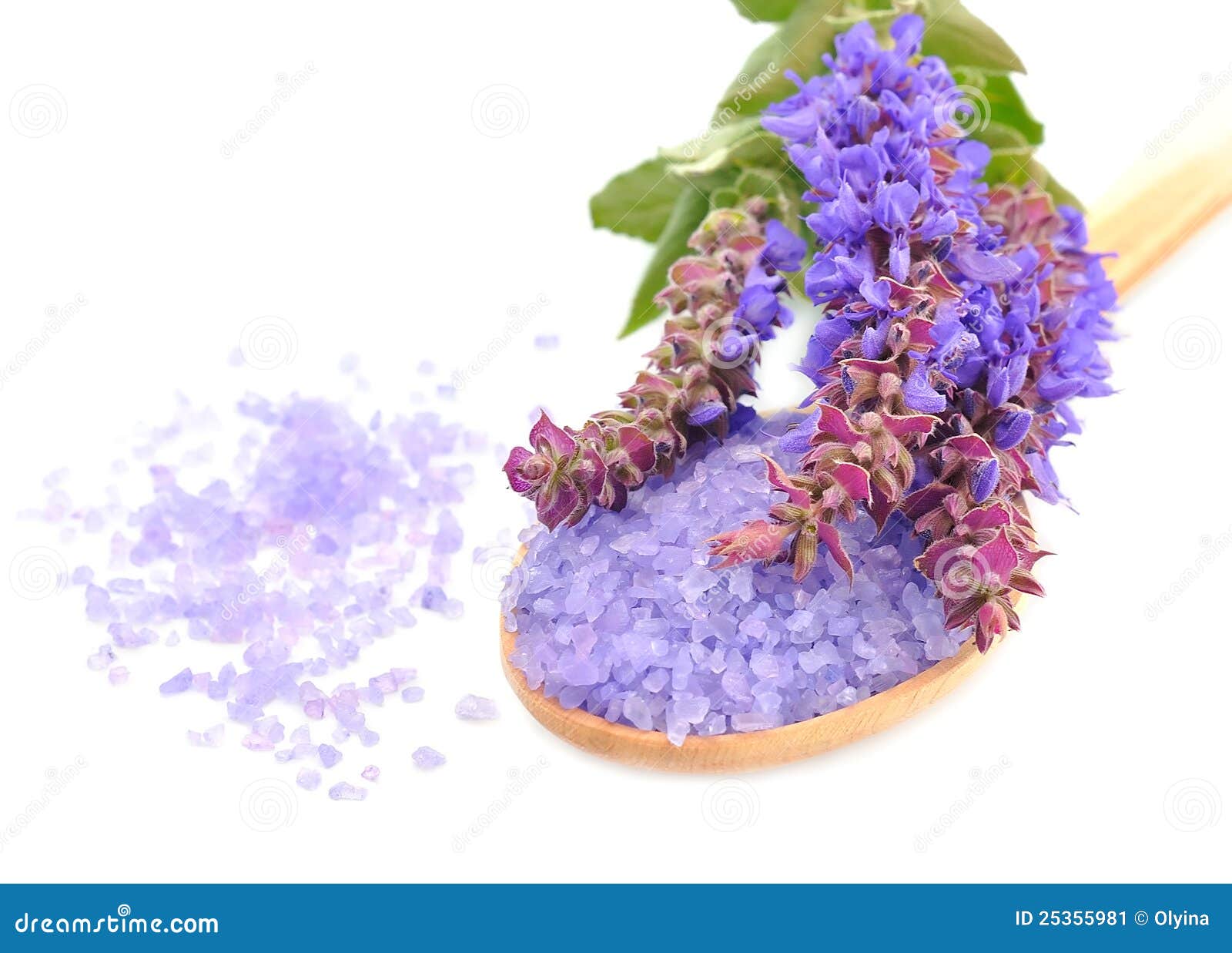 Sea salt with lavender stock image. Image of comfortable - 25355981