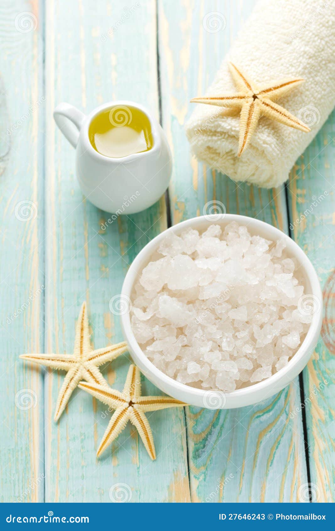 Sea salt and oil stock image. Image of care, bath, rustic - 27646243