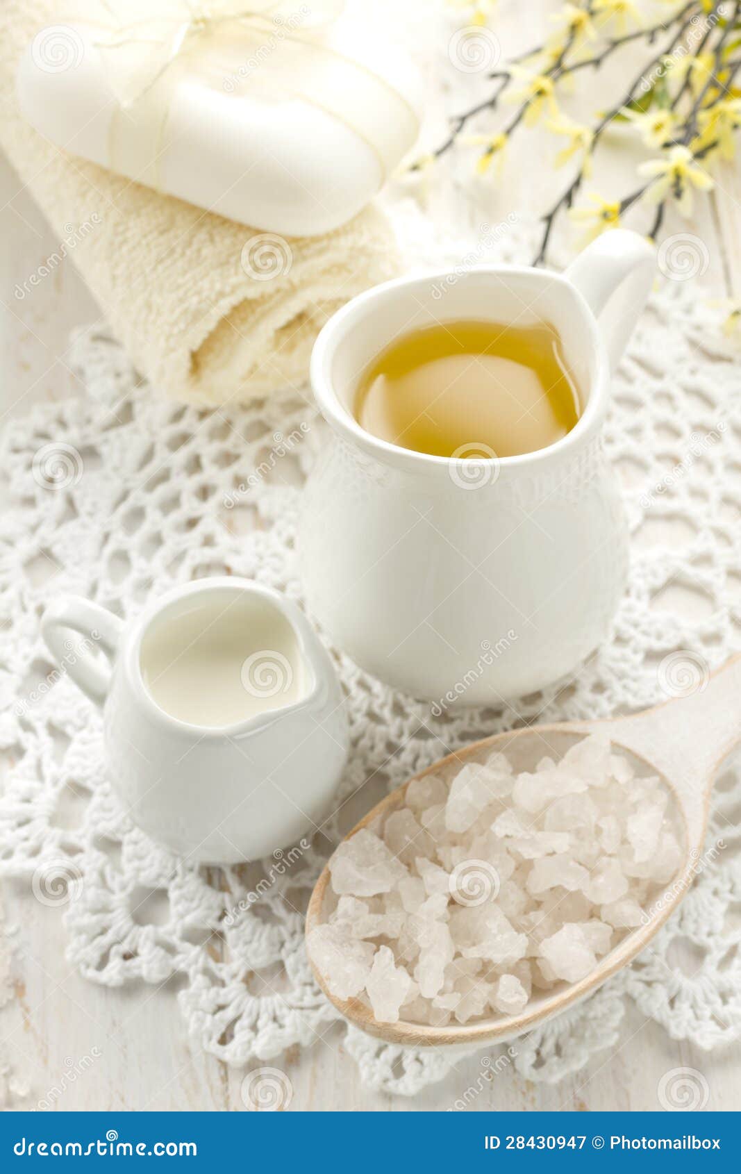 Sea salt and oil stock image. Image of care, exotic, object - 28430947