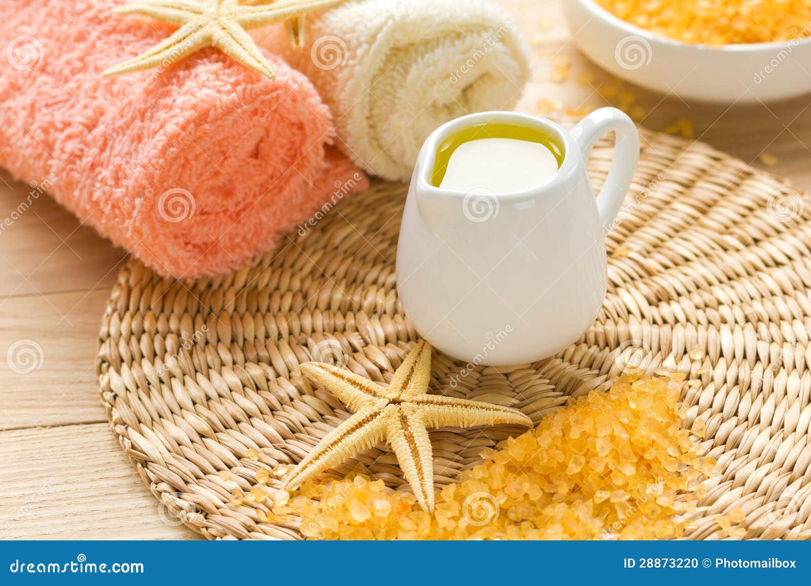 Sea salt and oil stock photo. Image of orange, health - 28873220