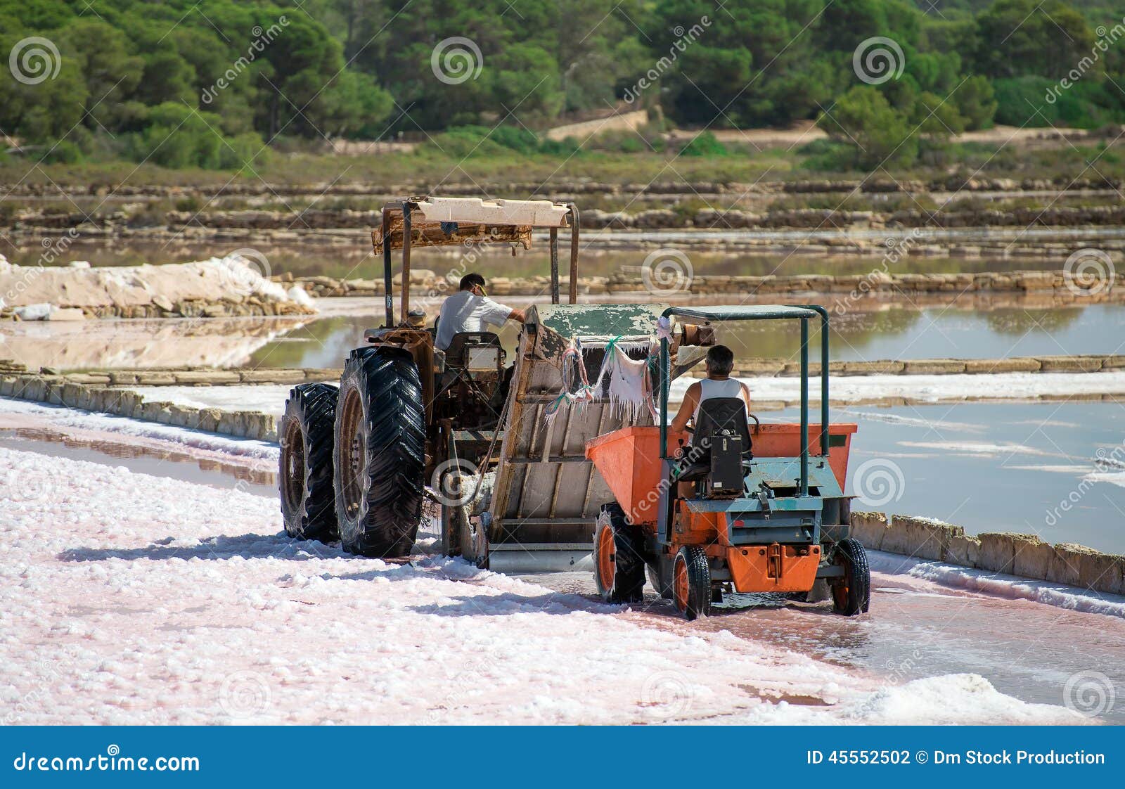 Salt Production At A Factory From The Atlantic Ocean On The Coast Near ...