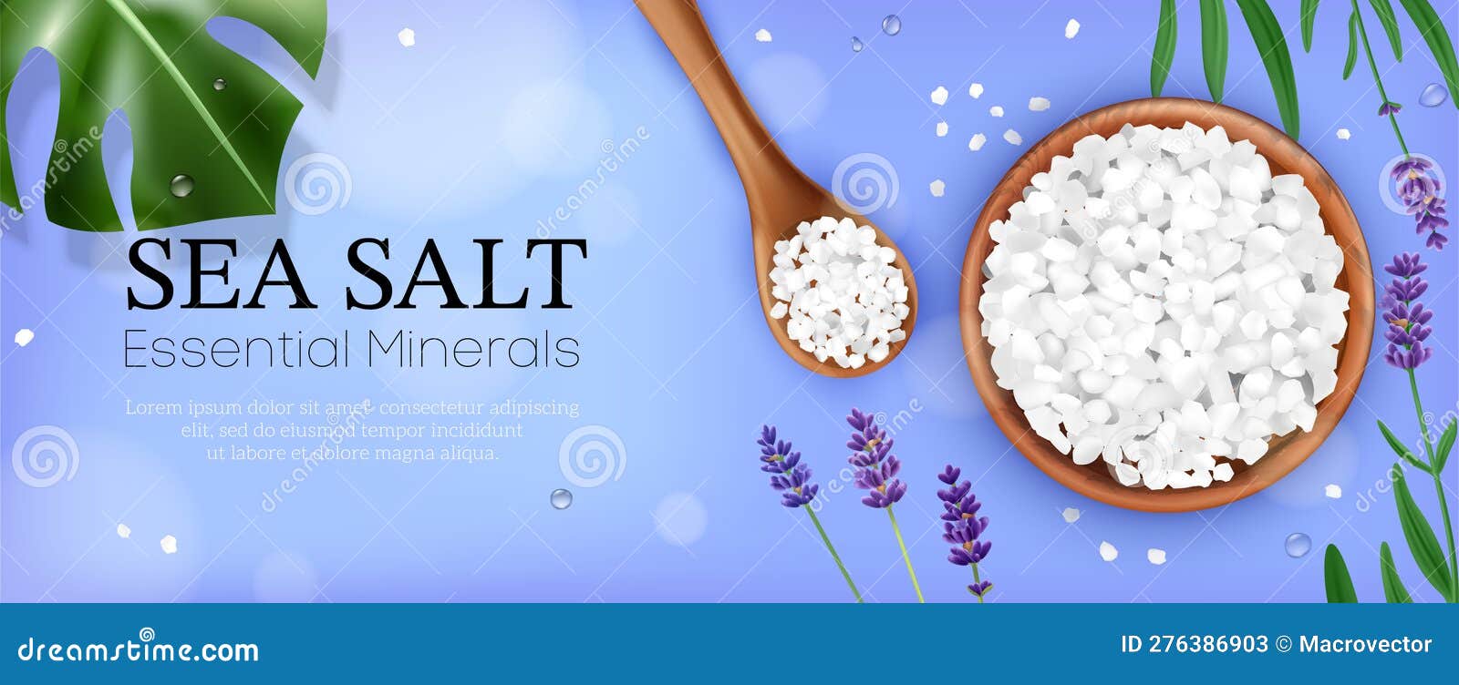 Sea Salt Realistic Poster stock vector. Illustration of condiment - 276386903