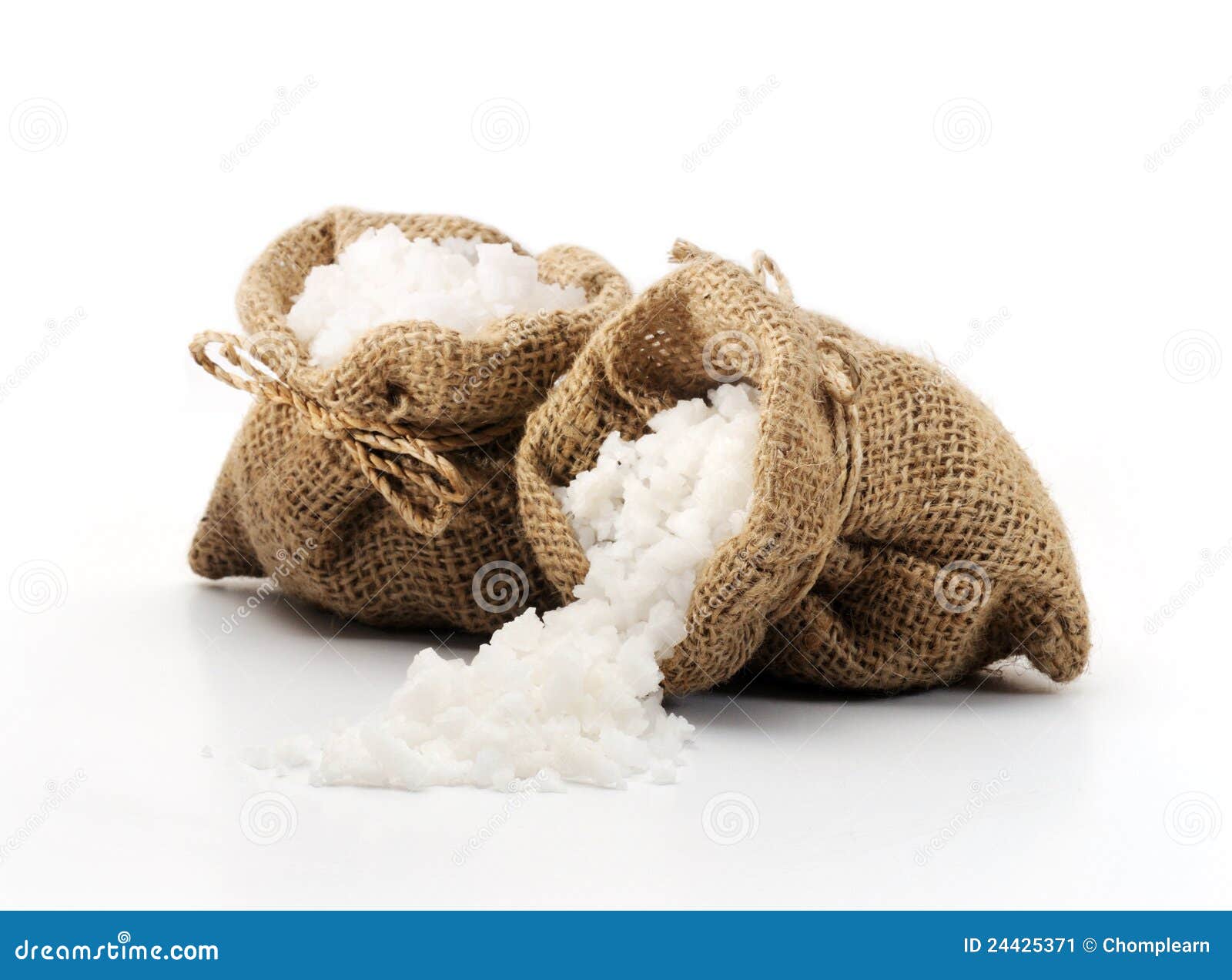 Sea salt in sack stock image. Image of spice, nature - 24425371