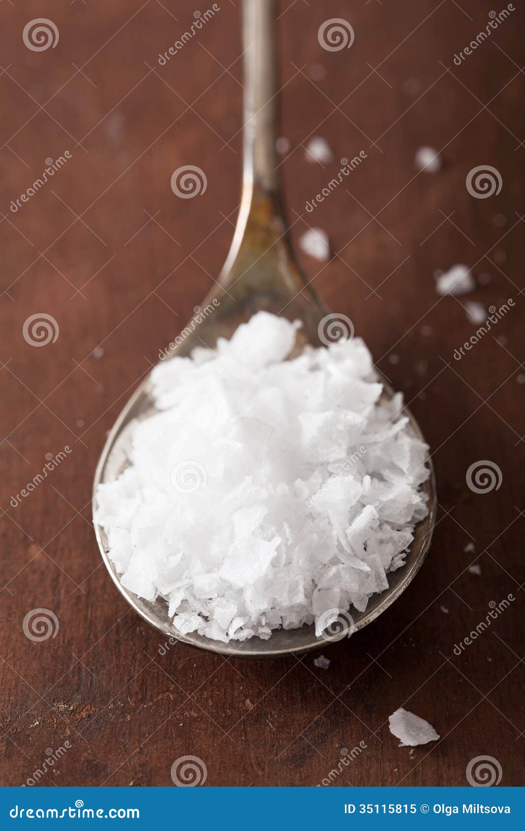 Sea salt in spoon stock image. Image of mineral, culinary - 35115815