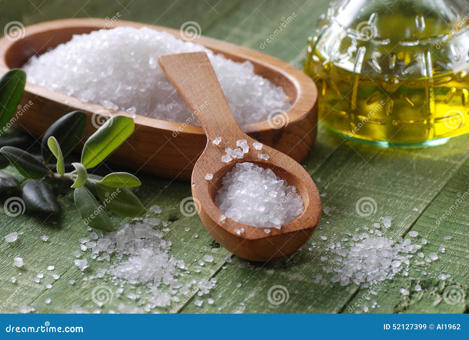 Sea salt in the spoon stock image. Image of natural, seasoning - 52127399