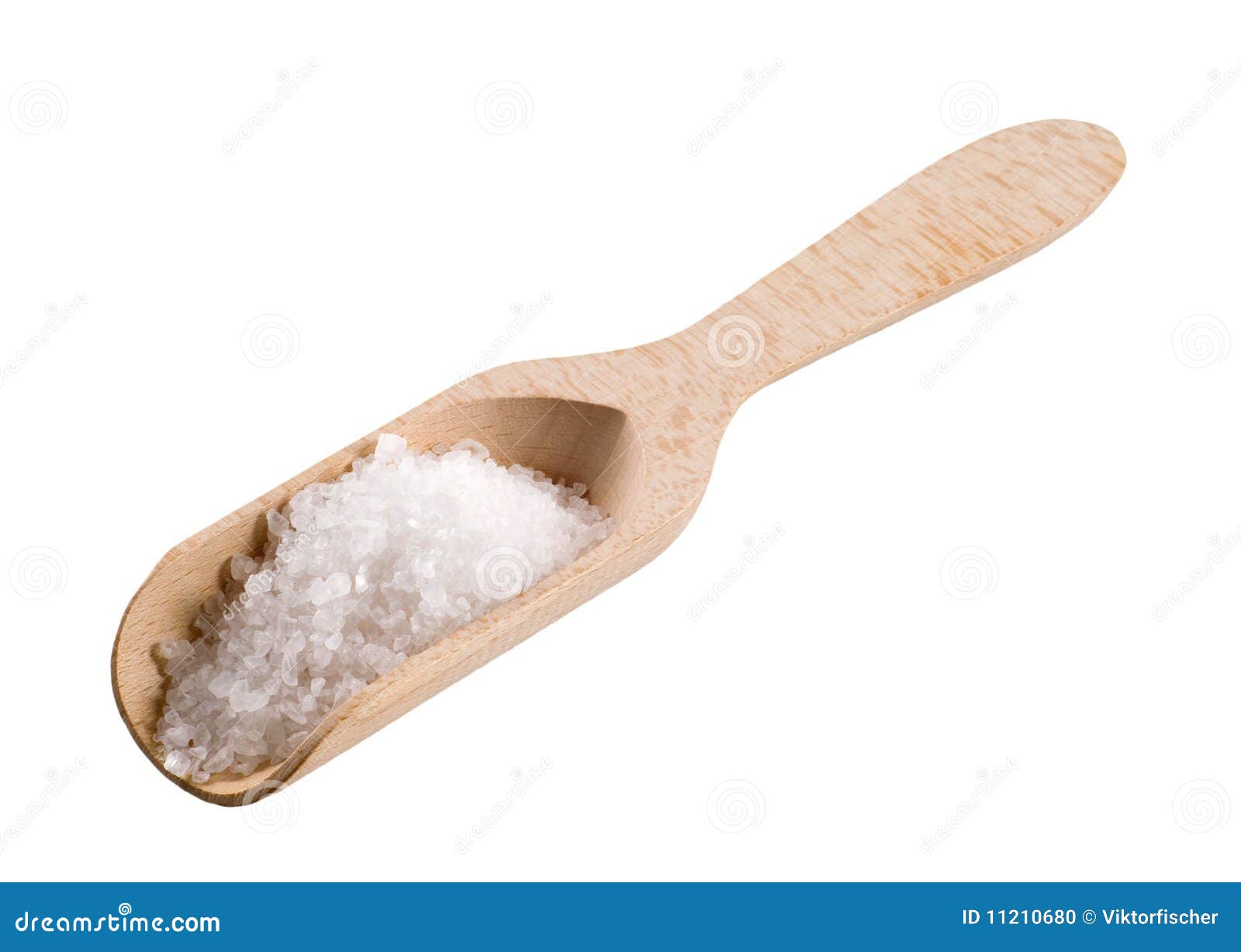 Sea salt on a wooden scoop stock photo. Image of white - 11210680