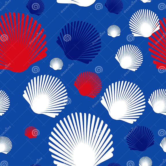 Sea Scallop Seashell Semless Pattern. Vector Stock Vector ...