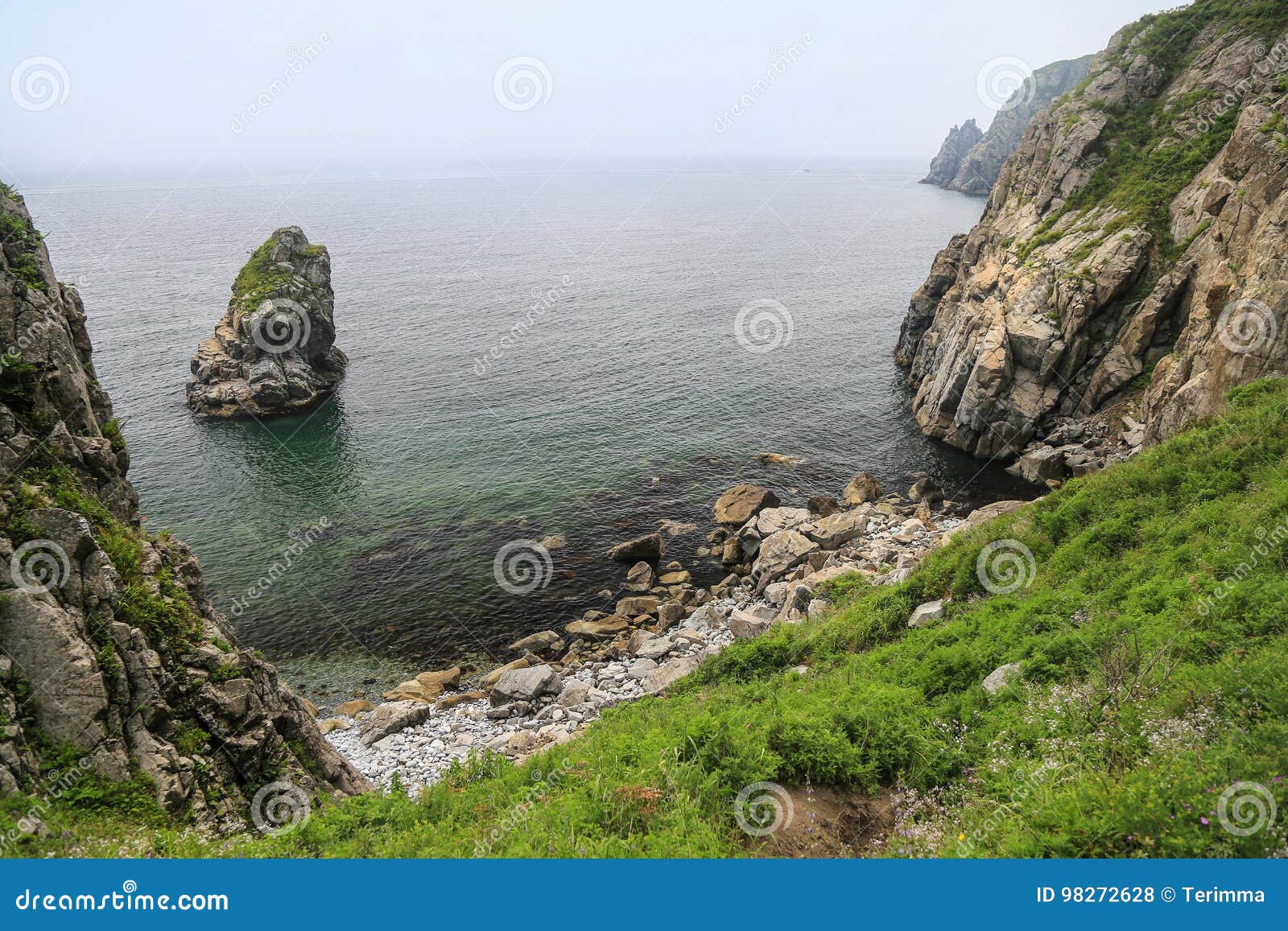 Sea Scape. Primorye, Russia Stock Photo - Image of landscape, pebbles ...