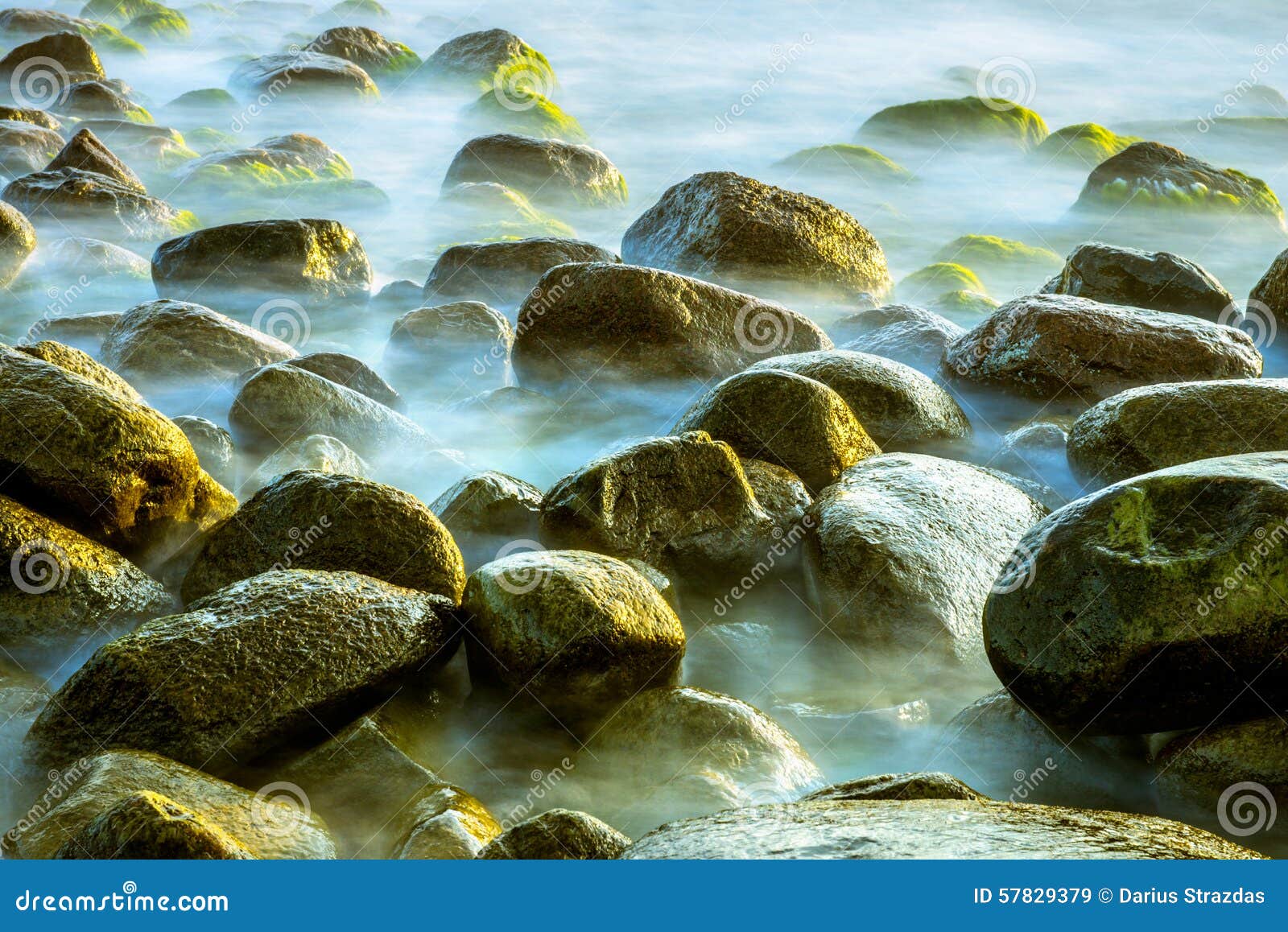 Sea scape with rocks stock image. Image of misty, colour - 57829379