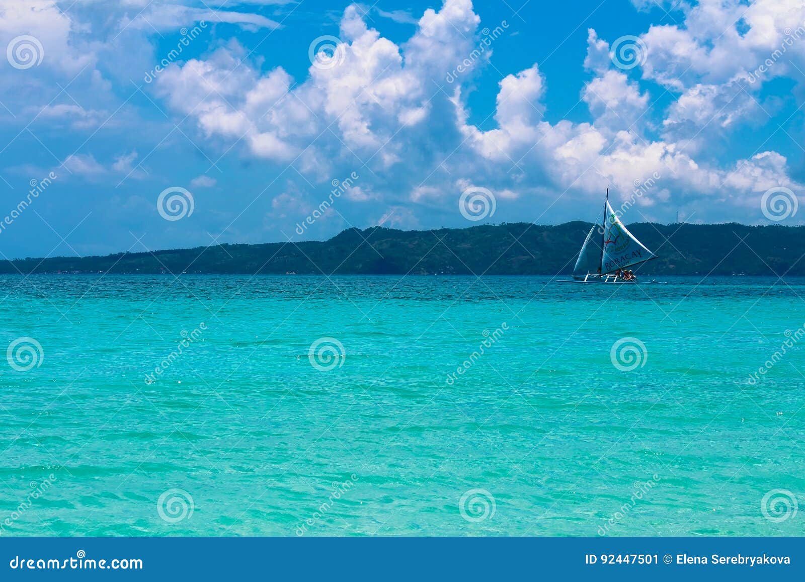 Sea-scape and a Sailing Boat Editorial Photo - Image of vacation ...
