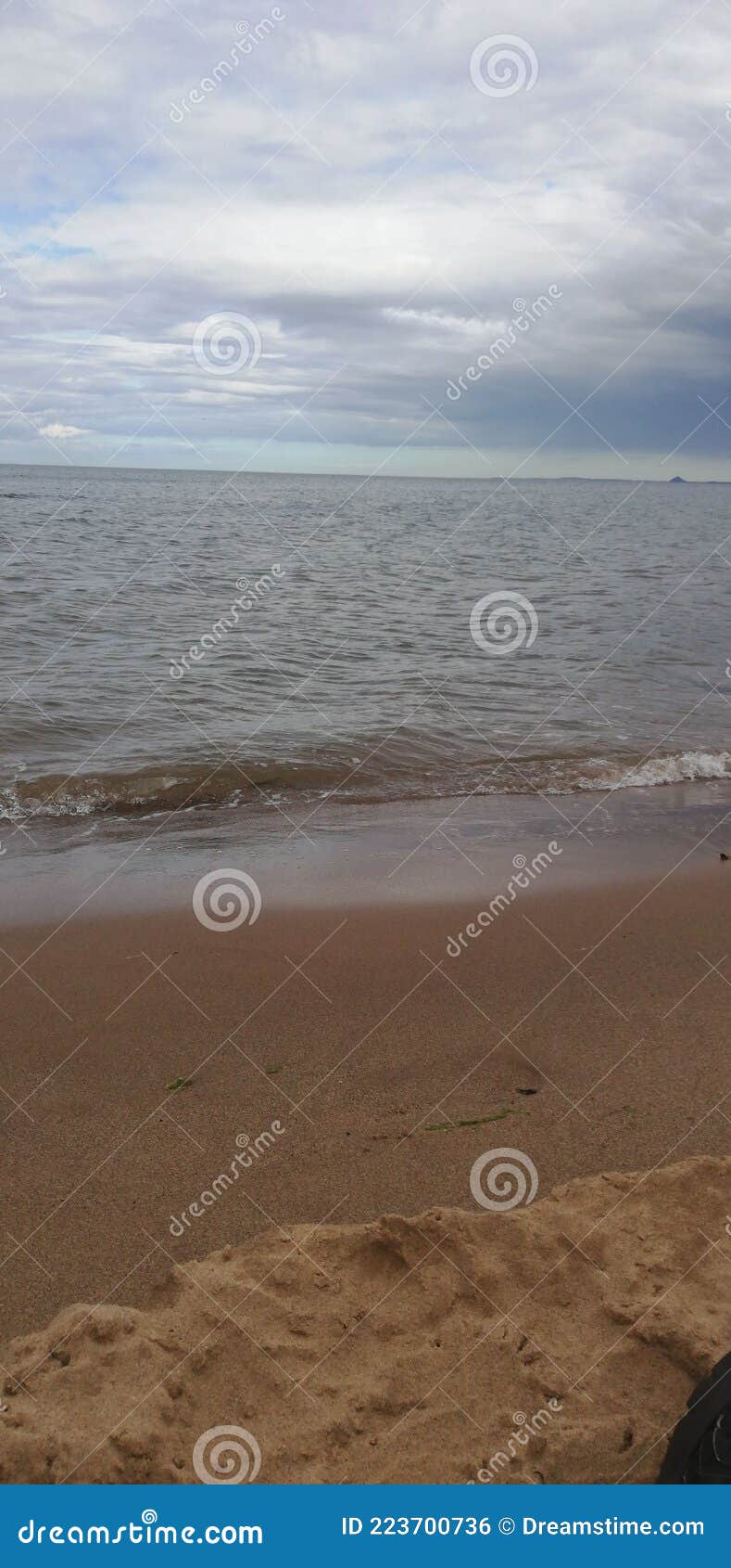 Simple Beach And Sand Landscape With Sunset Ocean Background Stock ...